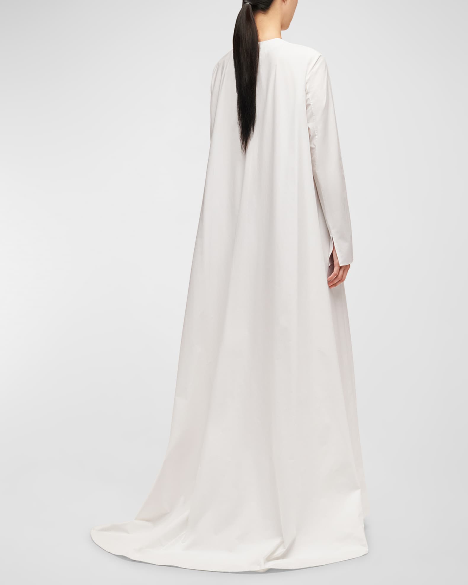 INTERIOR Evelyn Long-Sleeve Button-Front Gown | Neiman Marcus
