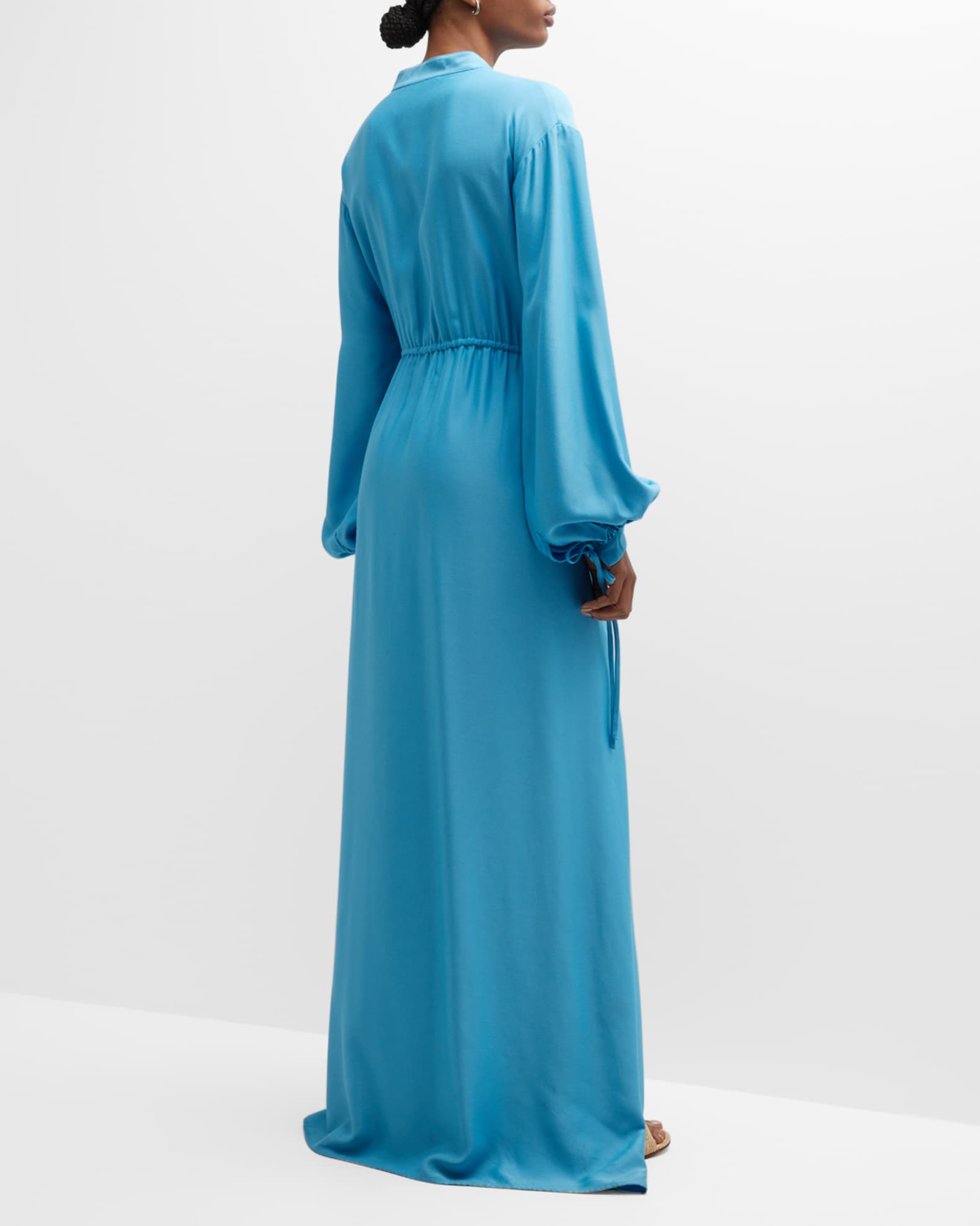 BONDI BORN Saint Angelo Long String-Tie Dress | Neiman Marcus