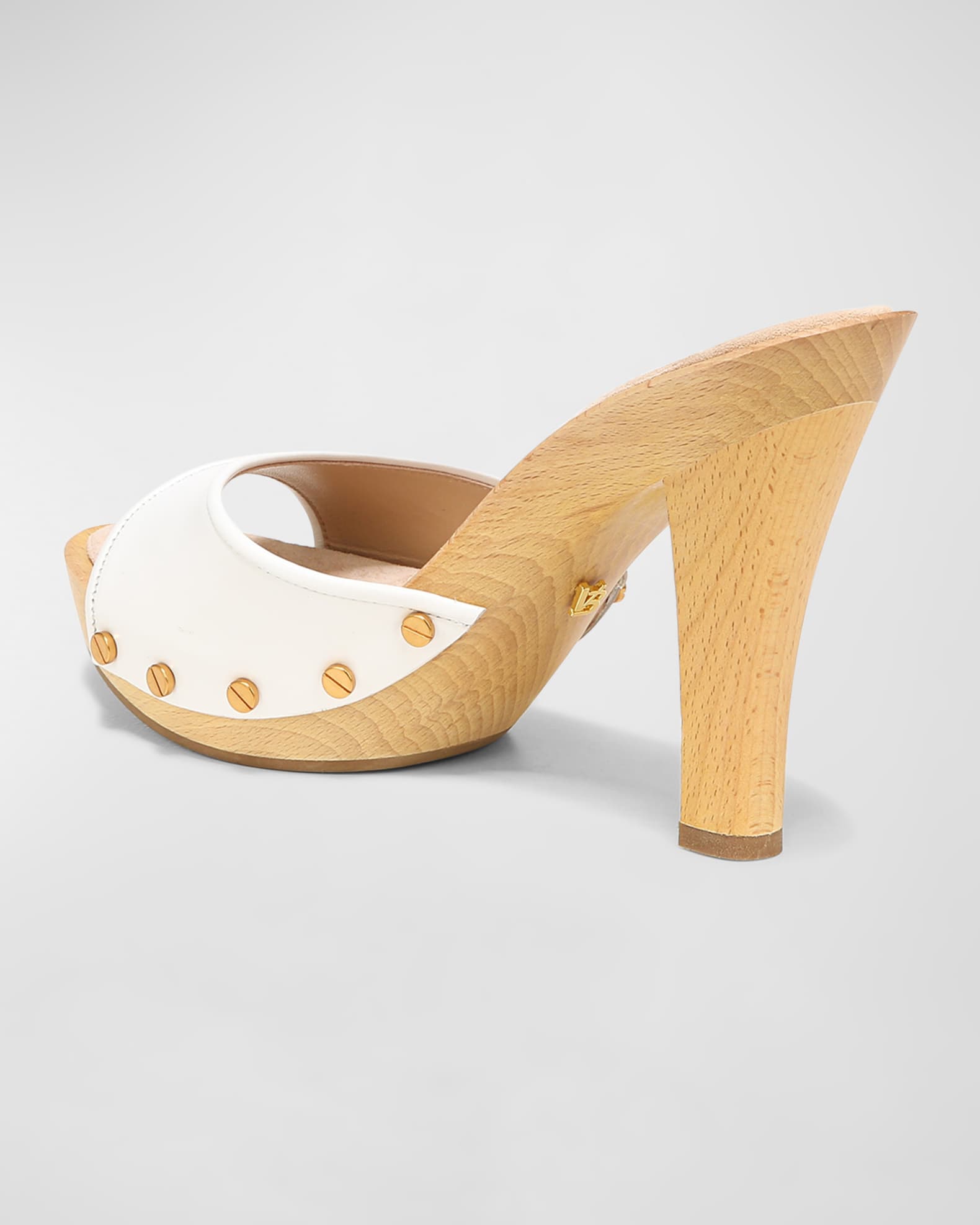 Veronica Beard Layne Leather Slide Clog Sandals | Neiman Marcus