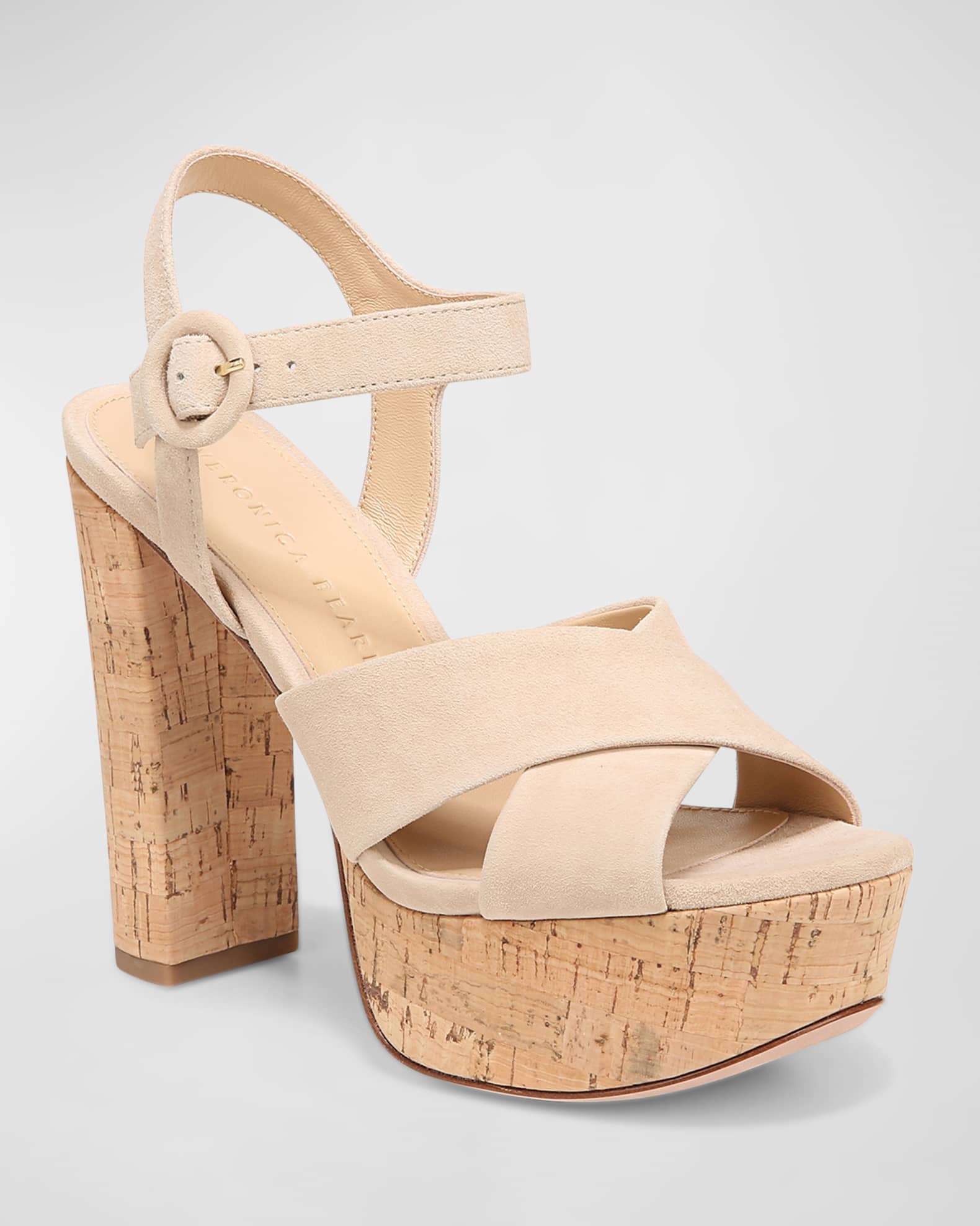 Veronica Beard Lucille Suede Crisscross Platform Sandals | Neiman Marcus