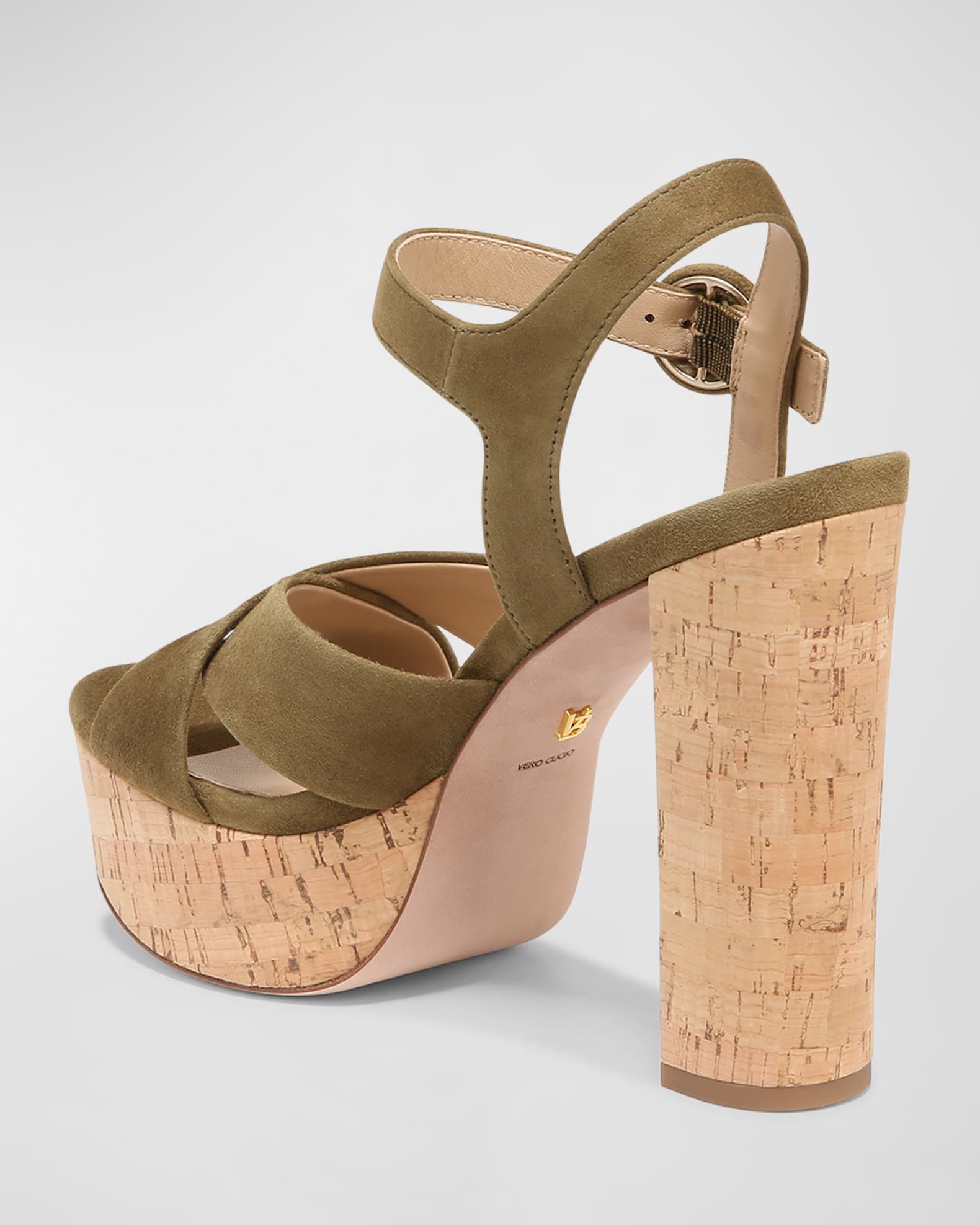 Veronica Beard Lucille Suede Crisscross Platform Sandals | Neiman Marcus