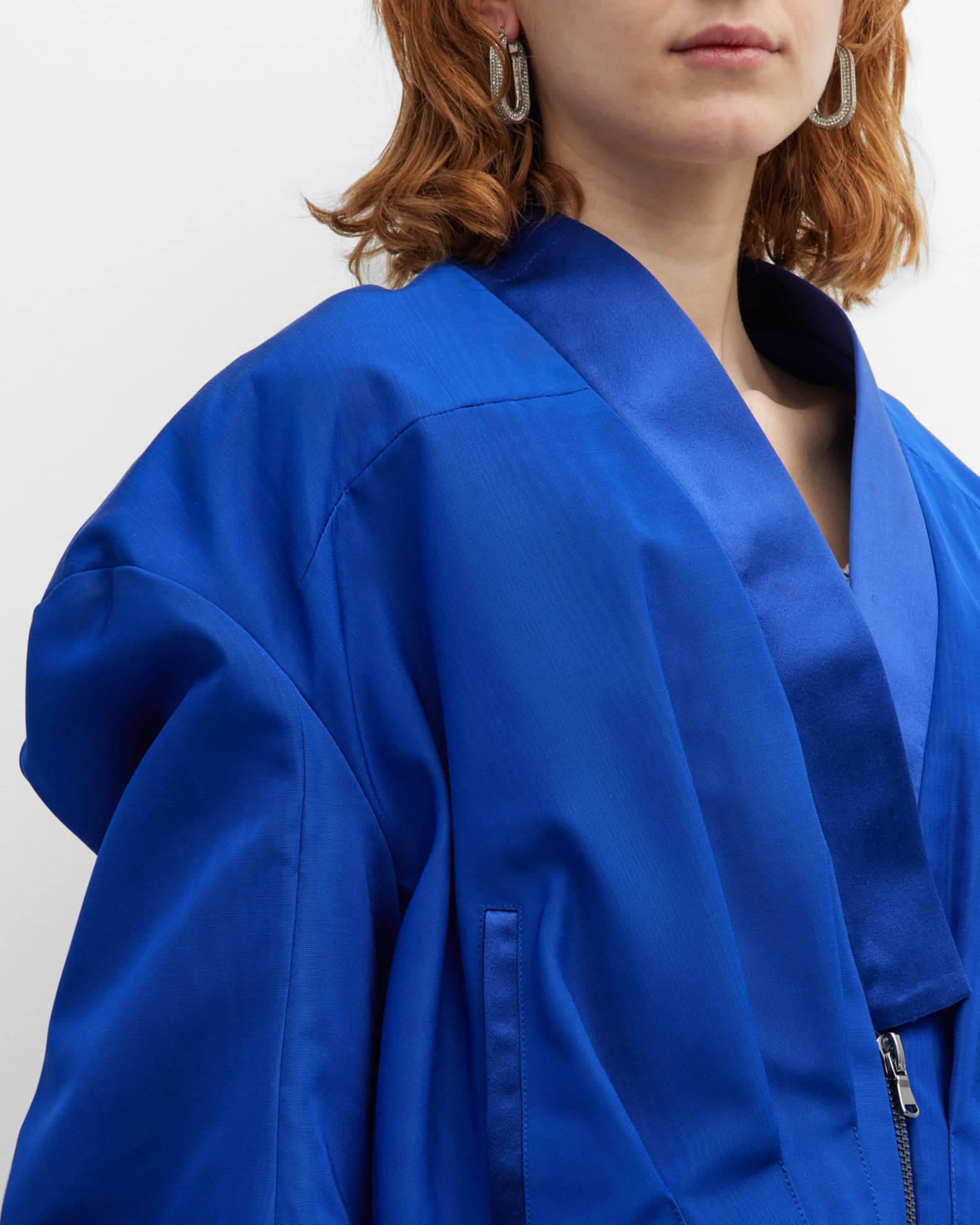 Bach Mai Pleated Sculpted Bomber Jacket | Neiman Marcus