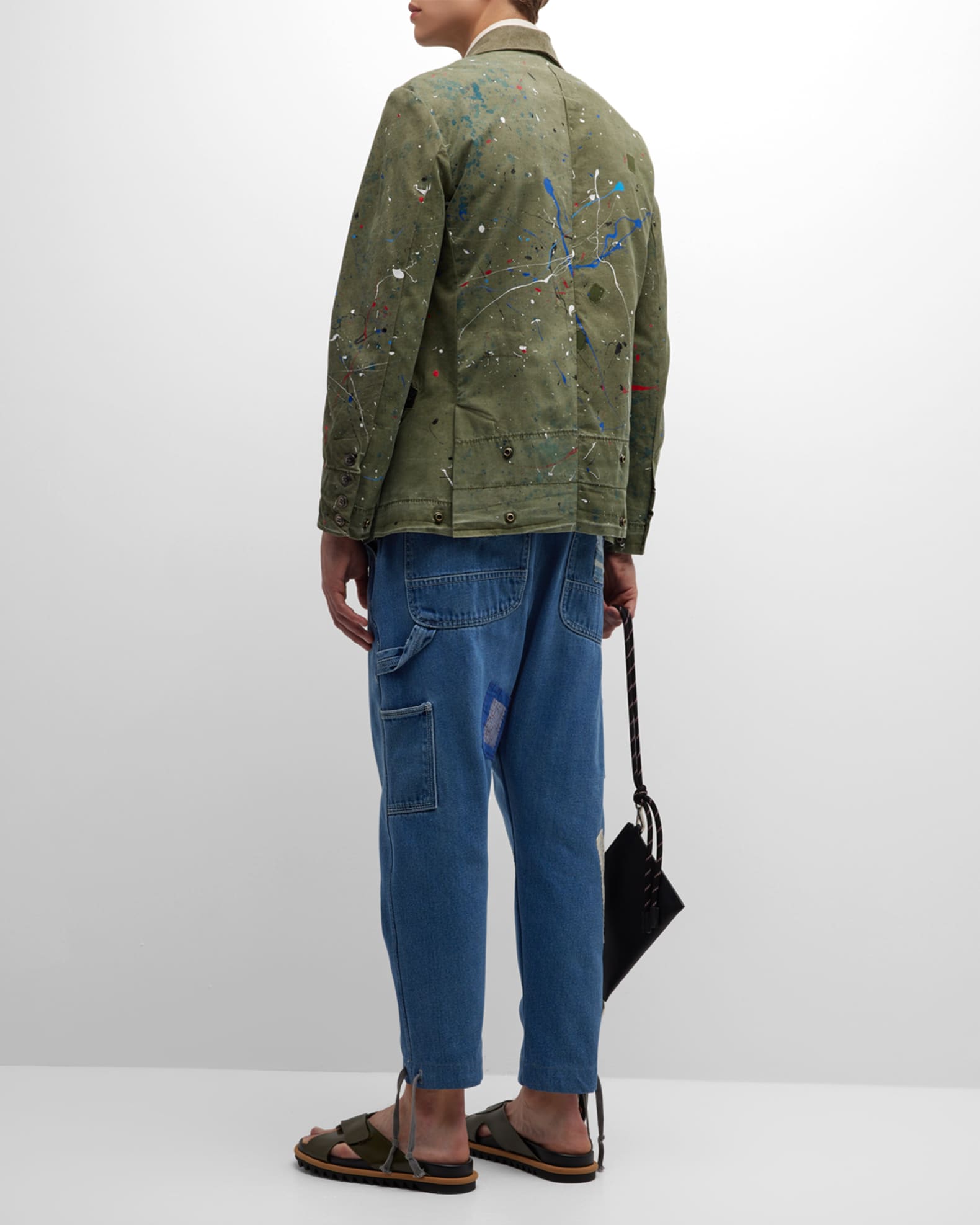 Greg Lauren Men's Tent Paint Splatter Tuxedo Jacket | Neiman Marcus