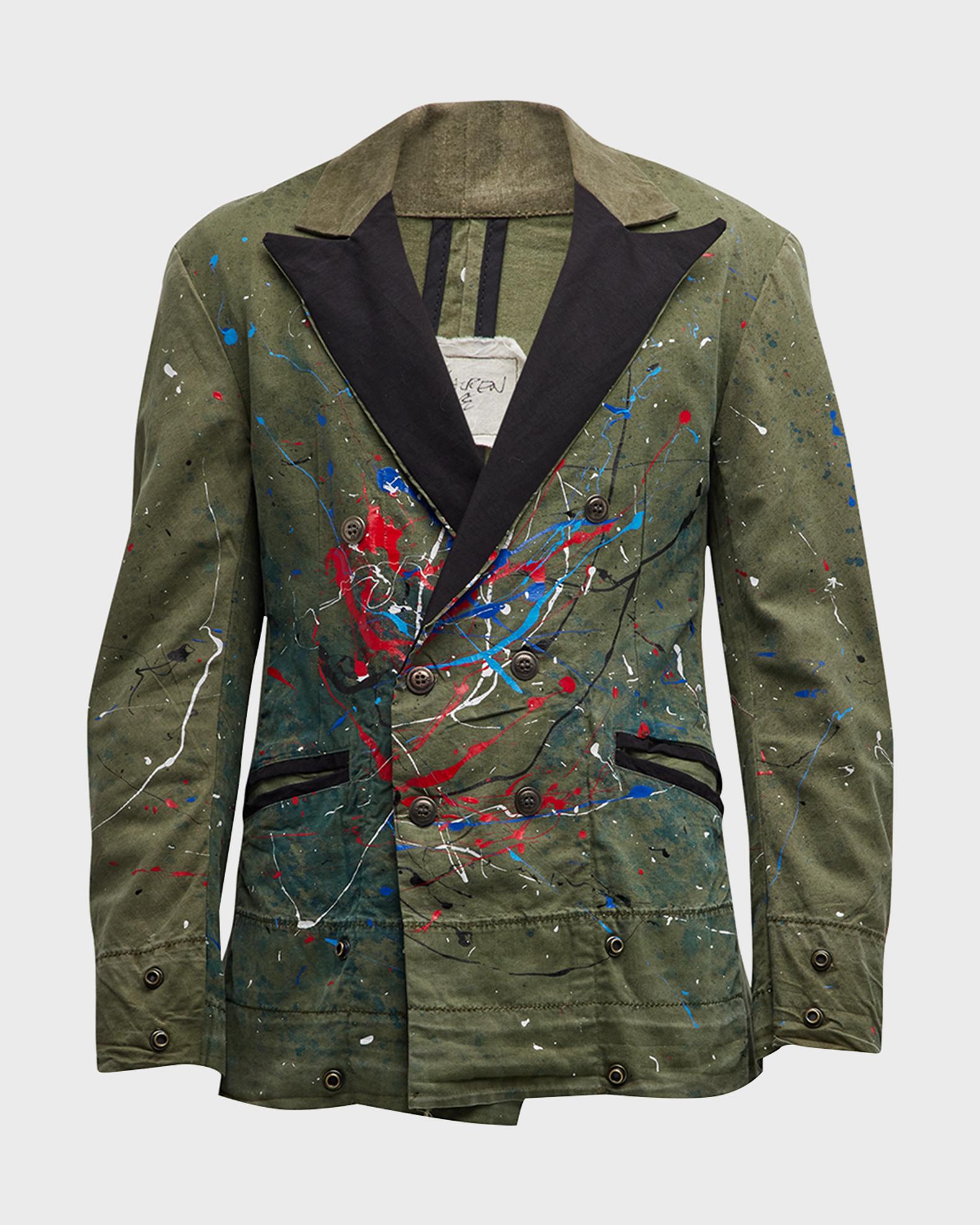 Greg Lauren Men's Tent Paint Splatter Tuxedo Jacket | Neiman Marcus