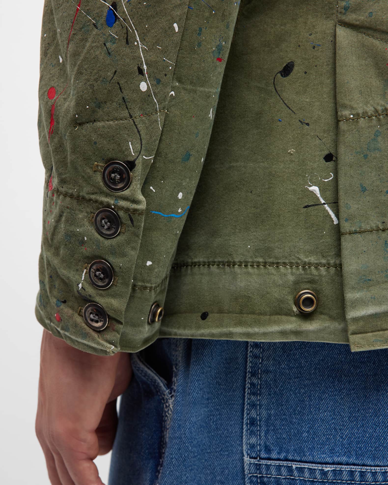Greg Lauren Men's Tent Paint Splatter Tuxedo Jacket | Neiman Marcus