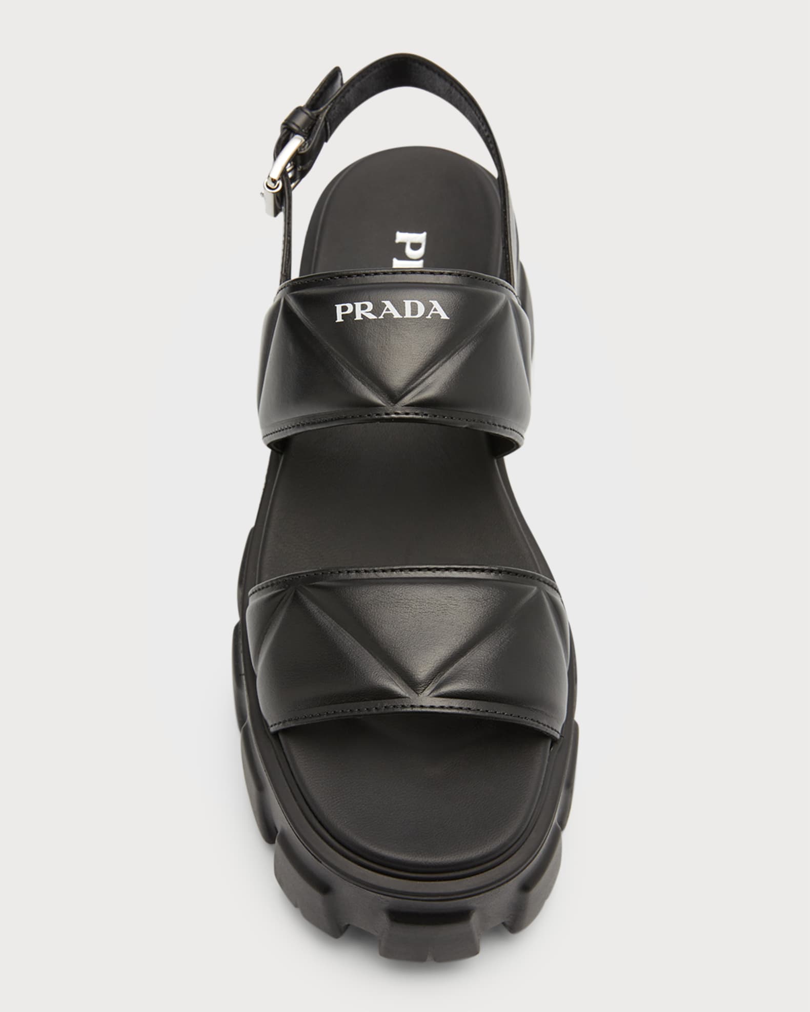 Prada Quilted Leather Platform Sandals | Neiman Marcus