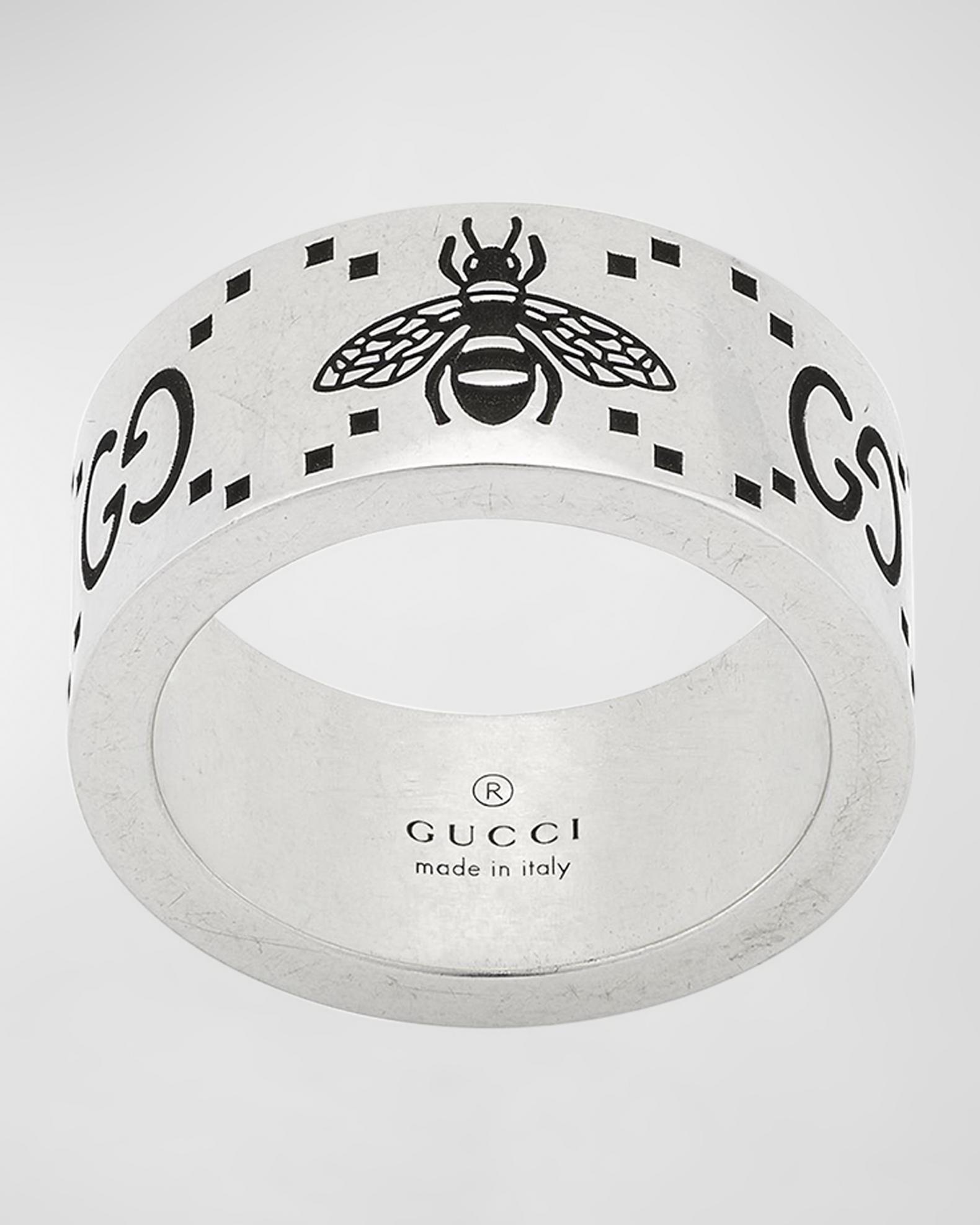 Gucci Men's GG and Bee Band Ring, 9mm | Neiman Marcus