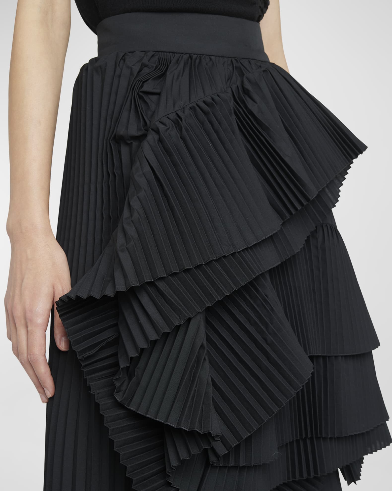 Dries Van Noten Seda Pleated Fan Midi Skirt | Neiman Marcus