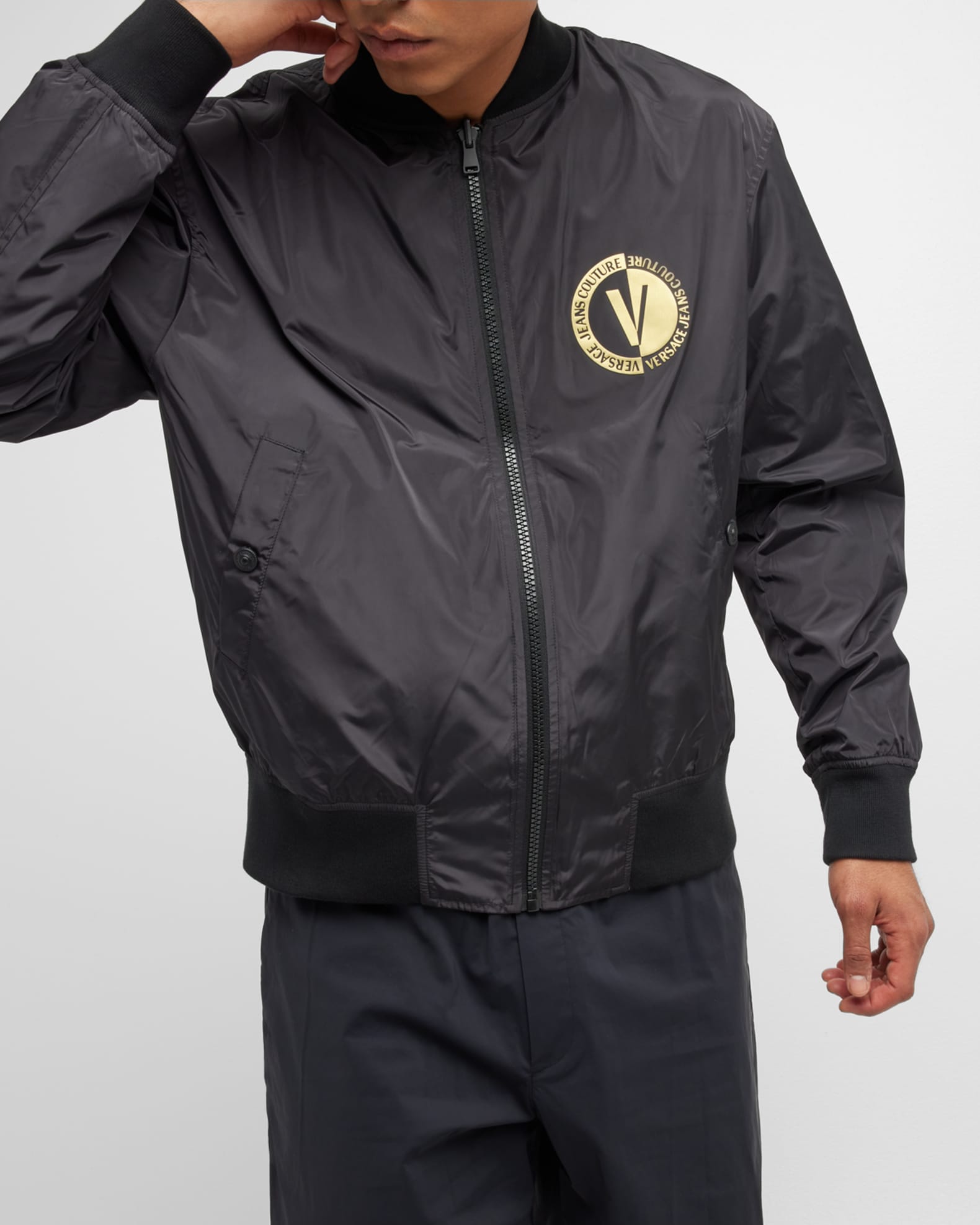 Versace Jeans Couture Men's Logo Couture Bomber Jacket | Neiman Marcus