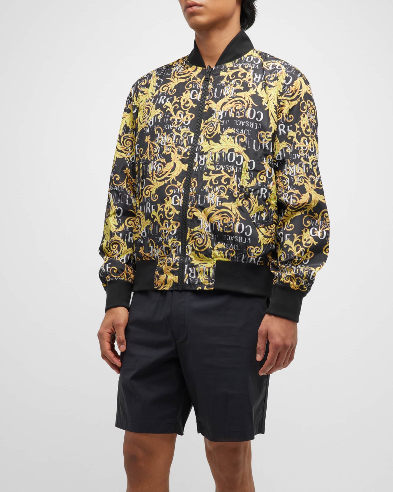 Versace Jeans Couture Men's Logo Couture Bomber Jacket | Neiman Marcus