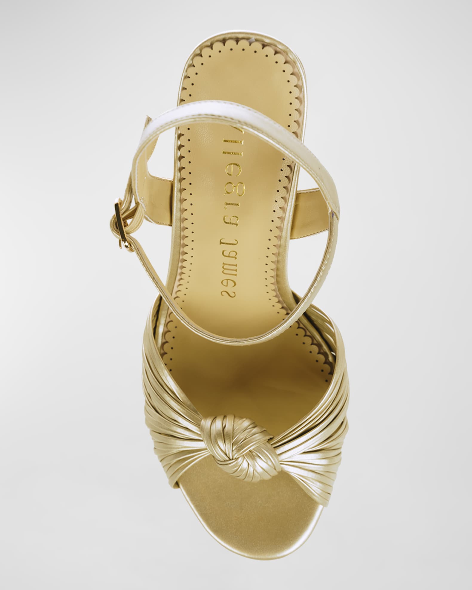 Allegra James Livy Knot Metallic Leather Platform Sandals | Neiman Marcus
