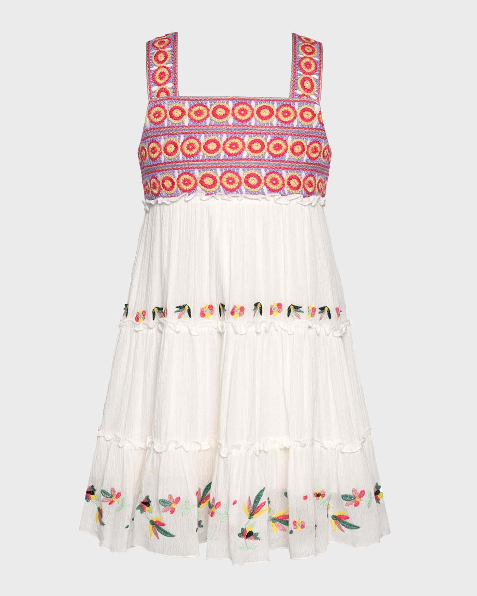 Hannah Banana Girl's Smocked Embroidered & Crotched Dress, Size 7-14 | Neiman Marcus