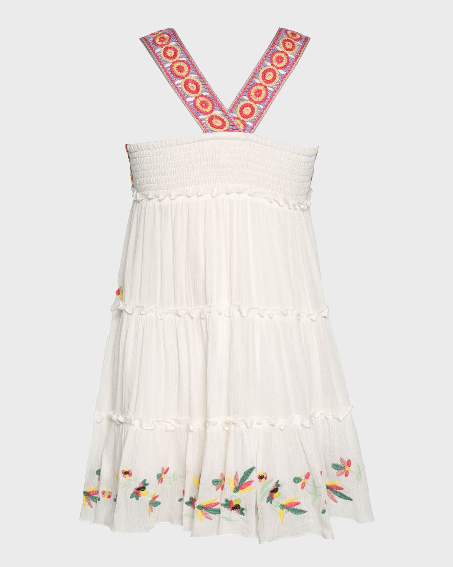 Hannah Banana Girl's Smocked Embroidered & Crotched Dress, Size 7-14 | Neiman Marcus