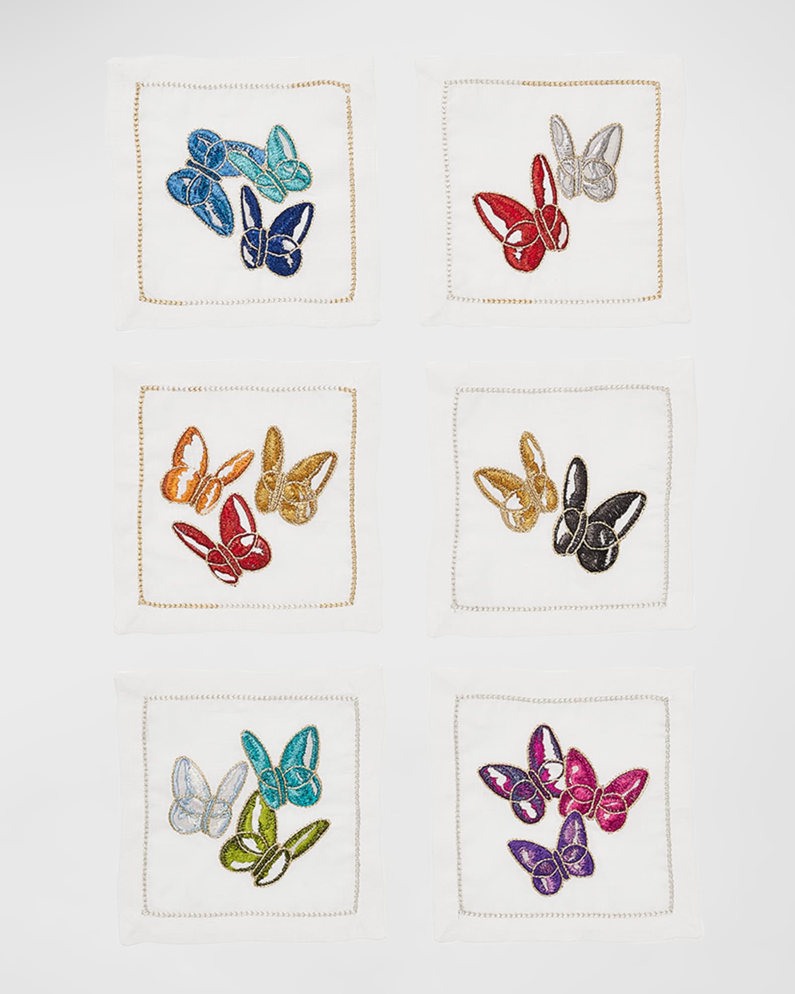 Baccarat x Kim Seybert Butterflies Cocktail Napkins, Set of 6 | Neiman ...