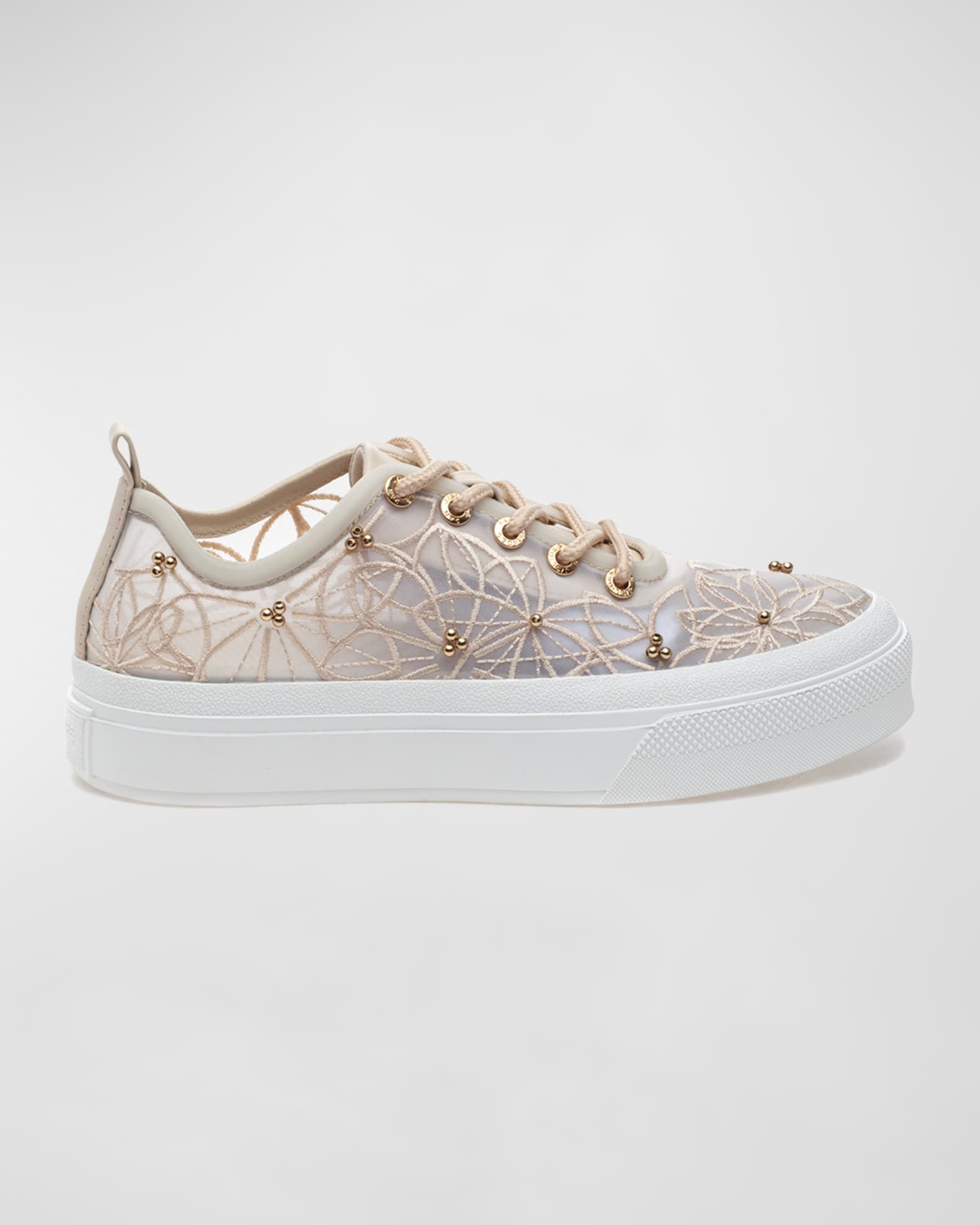 JSlides Gesell Sheer Beaded Low-Top Sneakers | Neiman Marcus