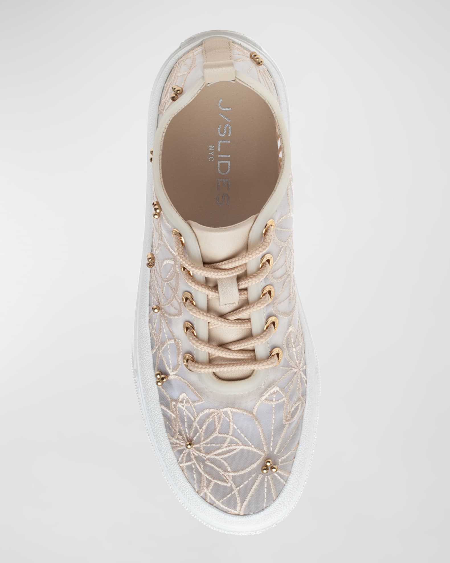 JSlides Gesell Sheer Beaded Low-Top Sneakers | Neiman Marcus