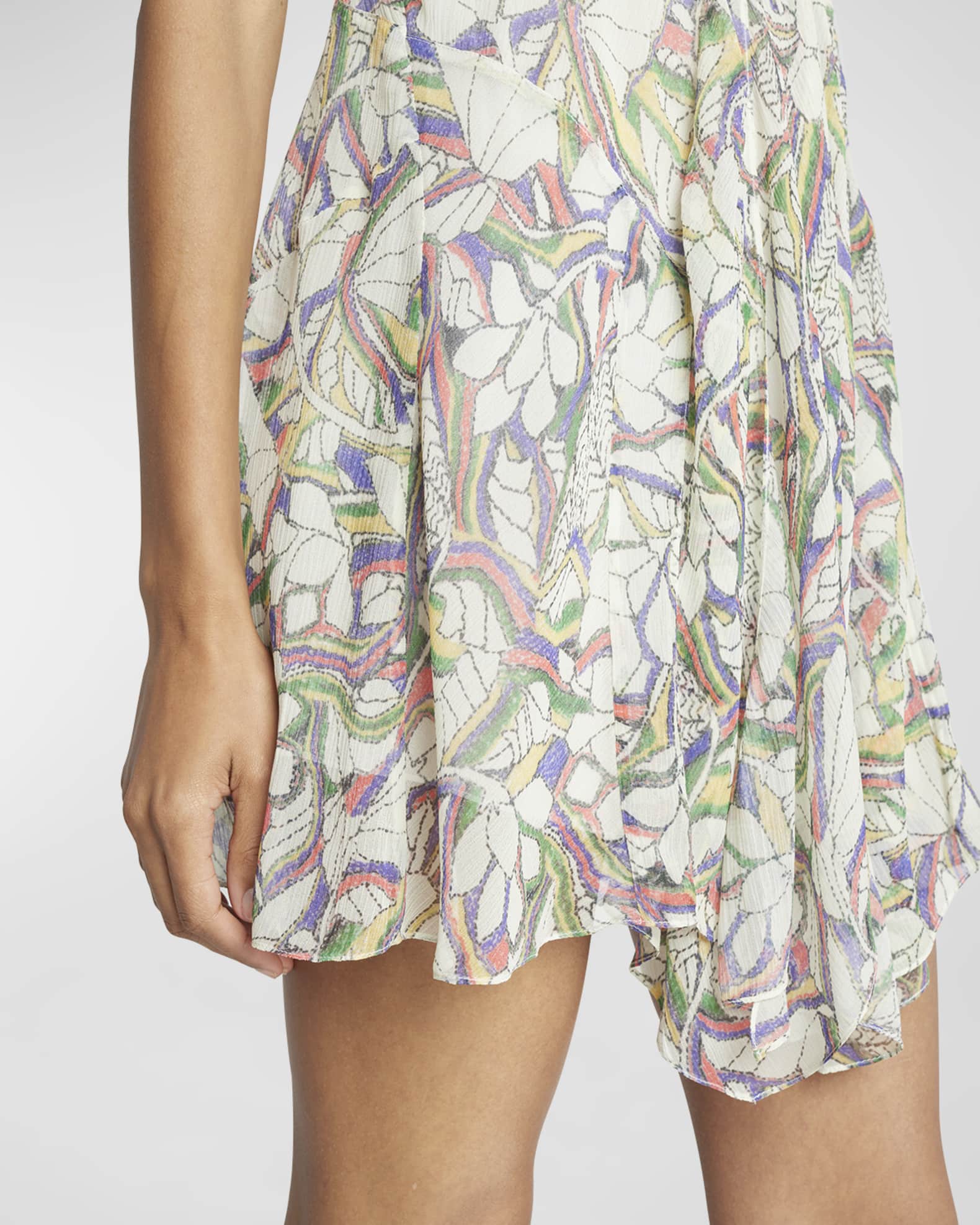 Isabel Marant Louanne Strapless Floral-Print Pleated-Godet Mini Dress ...