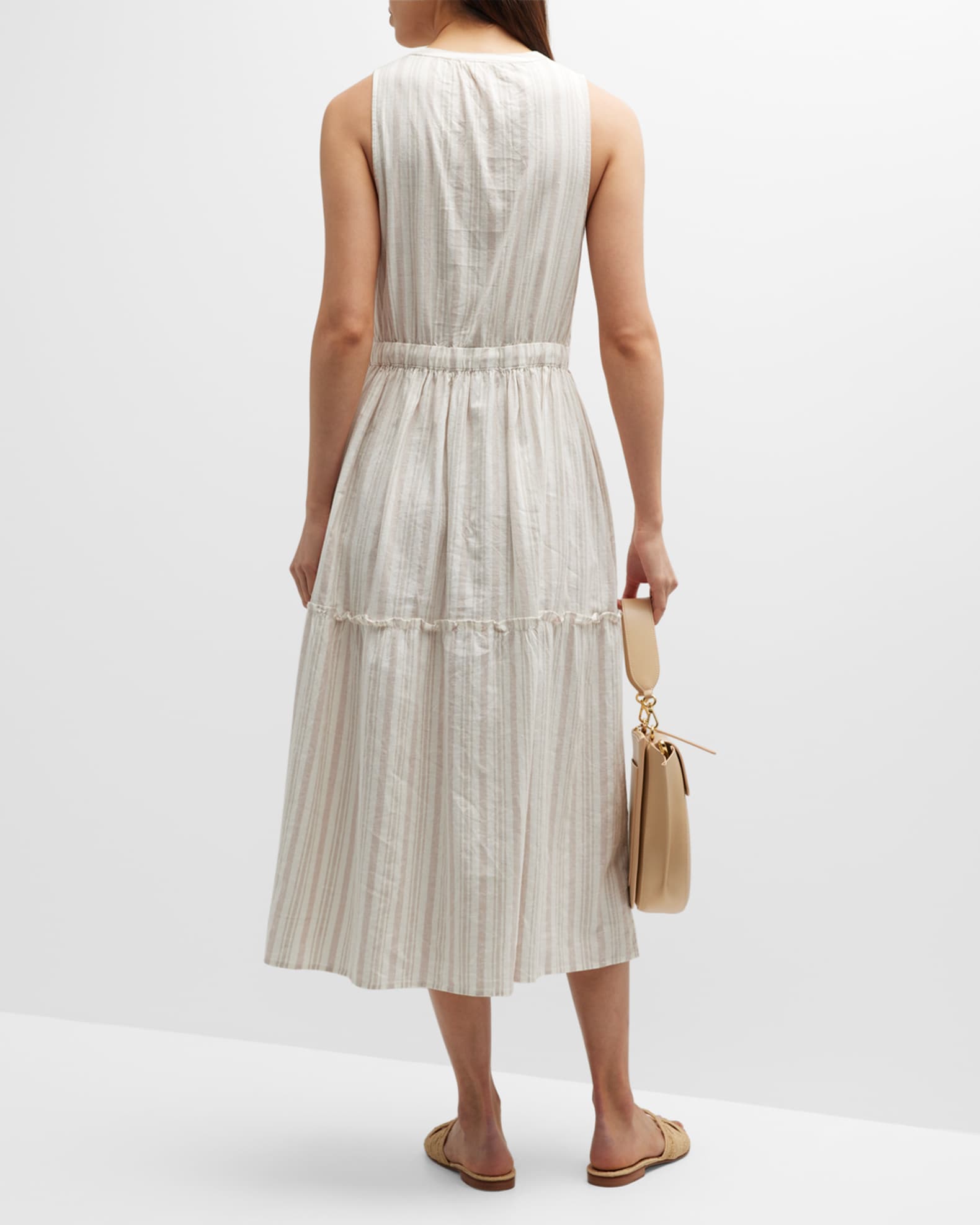 Splendid Livia Sleeveless Tiered Midi Dress | Neiman Marcus