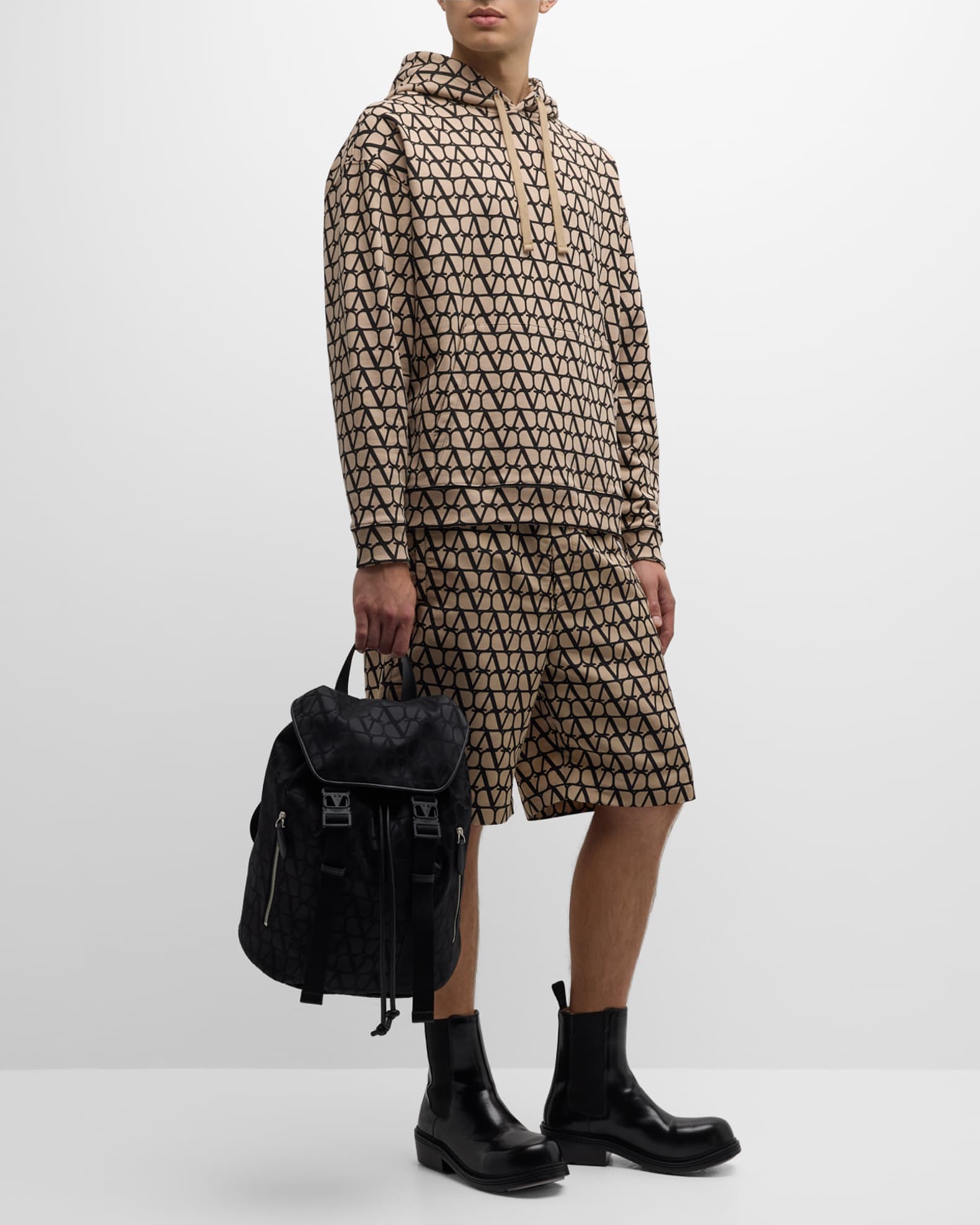 Valentino Garavani Men's Toile Iconographe Backpack | Neiman Marcus