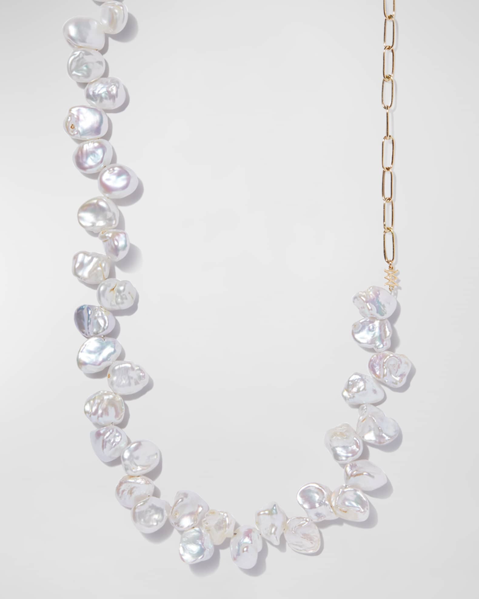 MILAMORE Pearl Duo Chain Necklace in 18K Gold, 22"L | Neiman Marcus