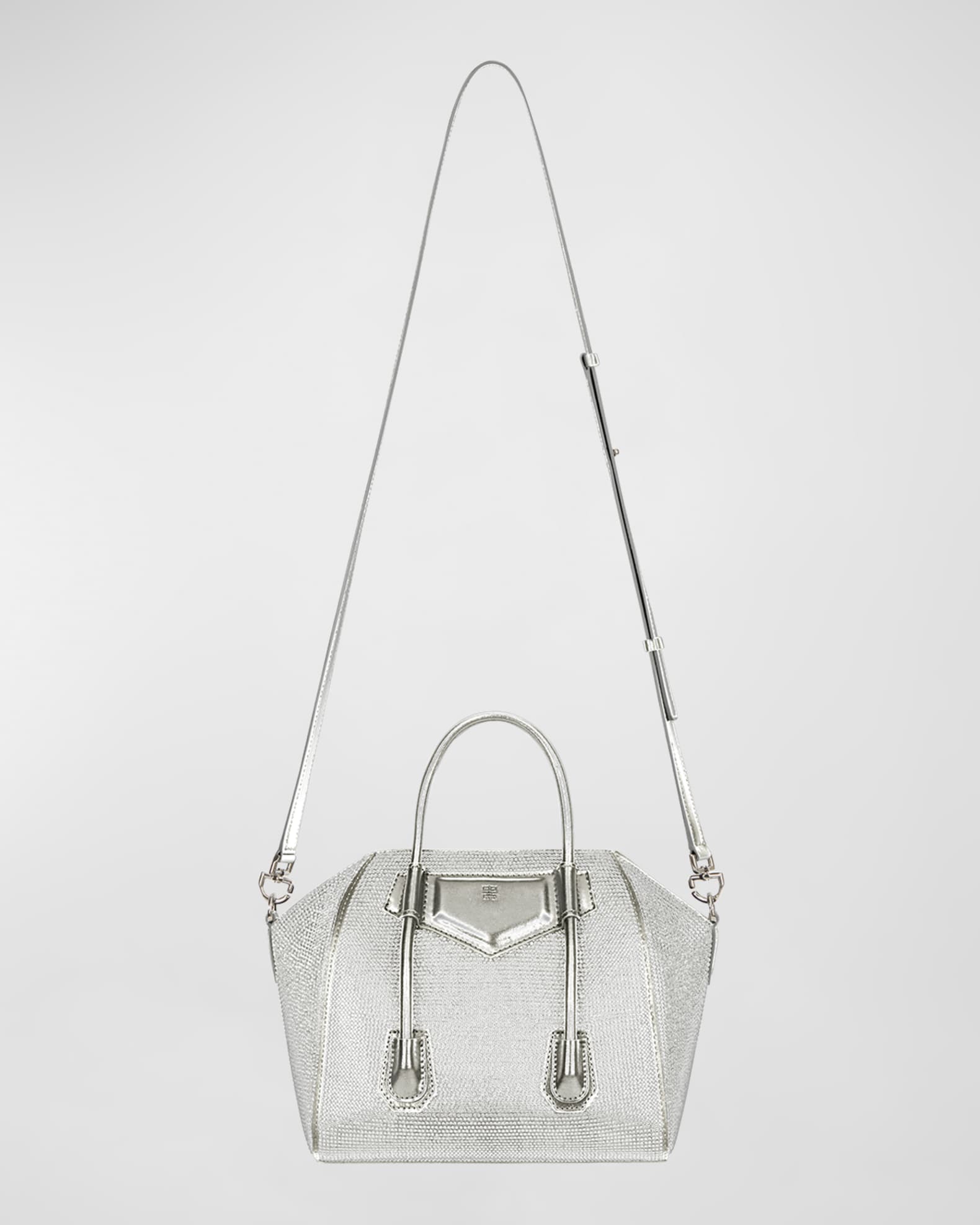 Givenchy Antigona Lock Mini Top Handle Bag in Satin Strass | Neiman Marcus