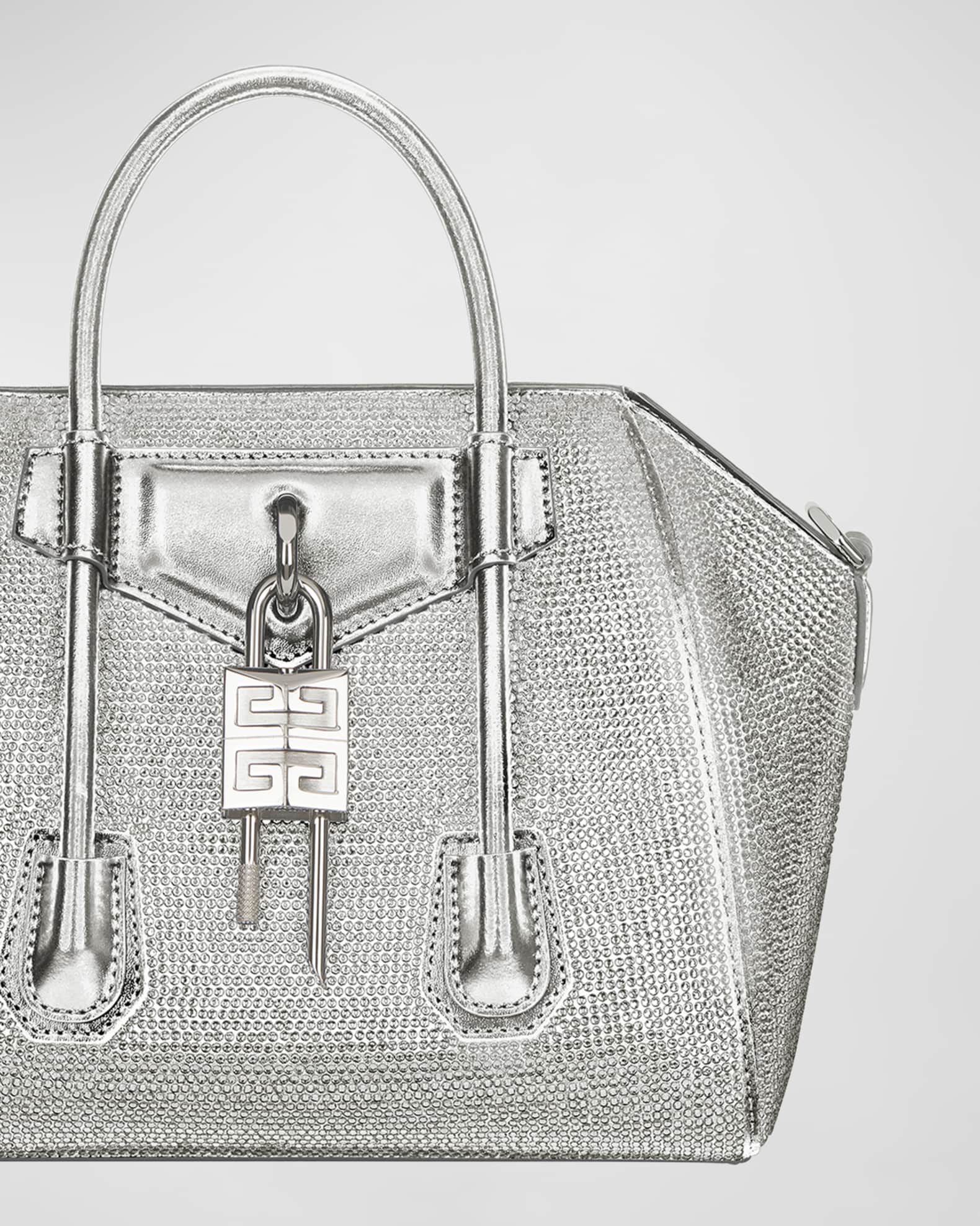 Givenchy Antigona Lock Mini Top Handle Bag in Satin Strass | Neiman Marcus