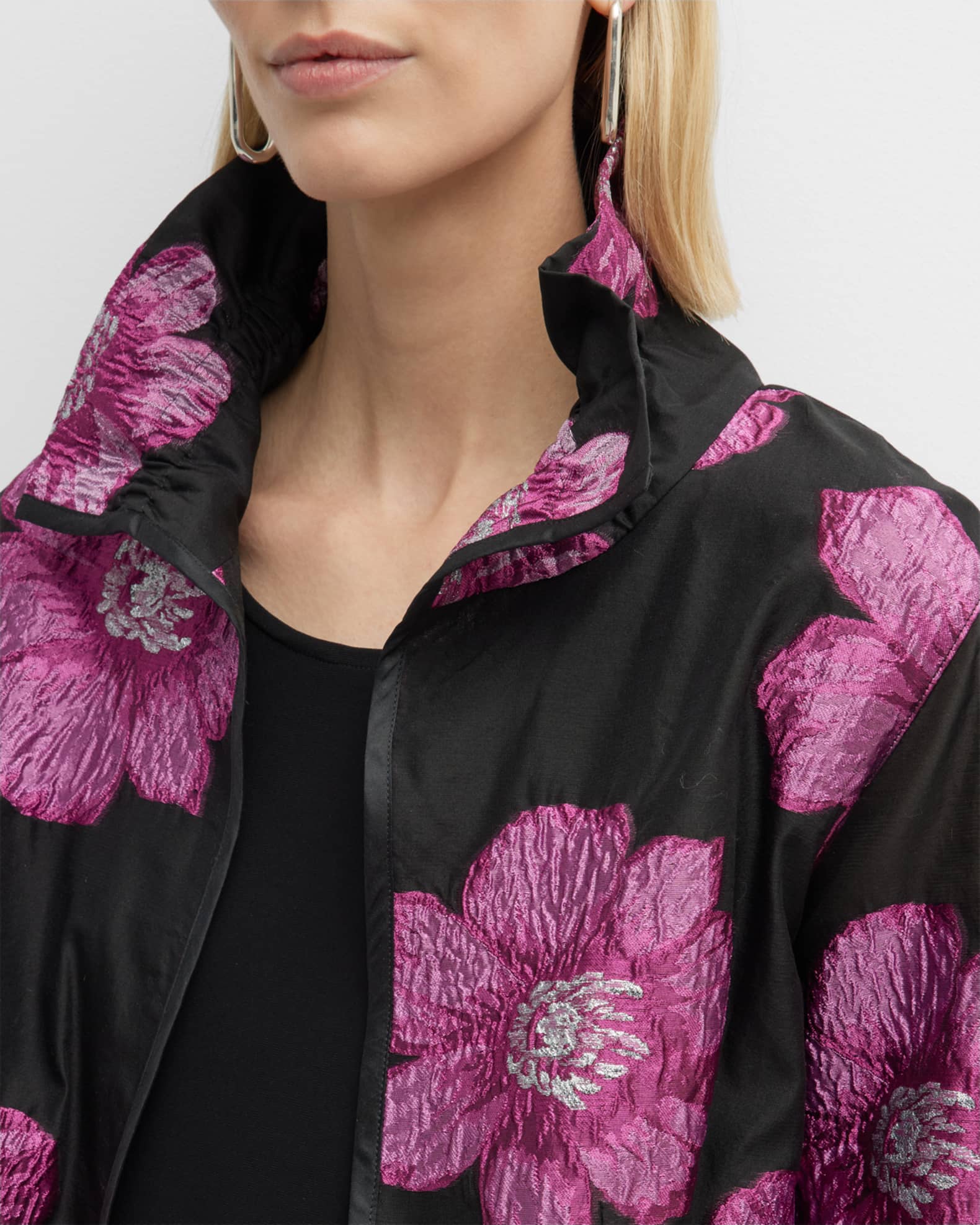 Caroline Rose Radiant Blooms Floral Devore Jacket | Neiman Marcus