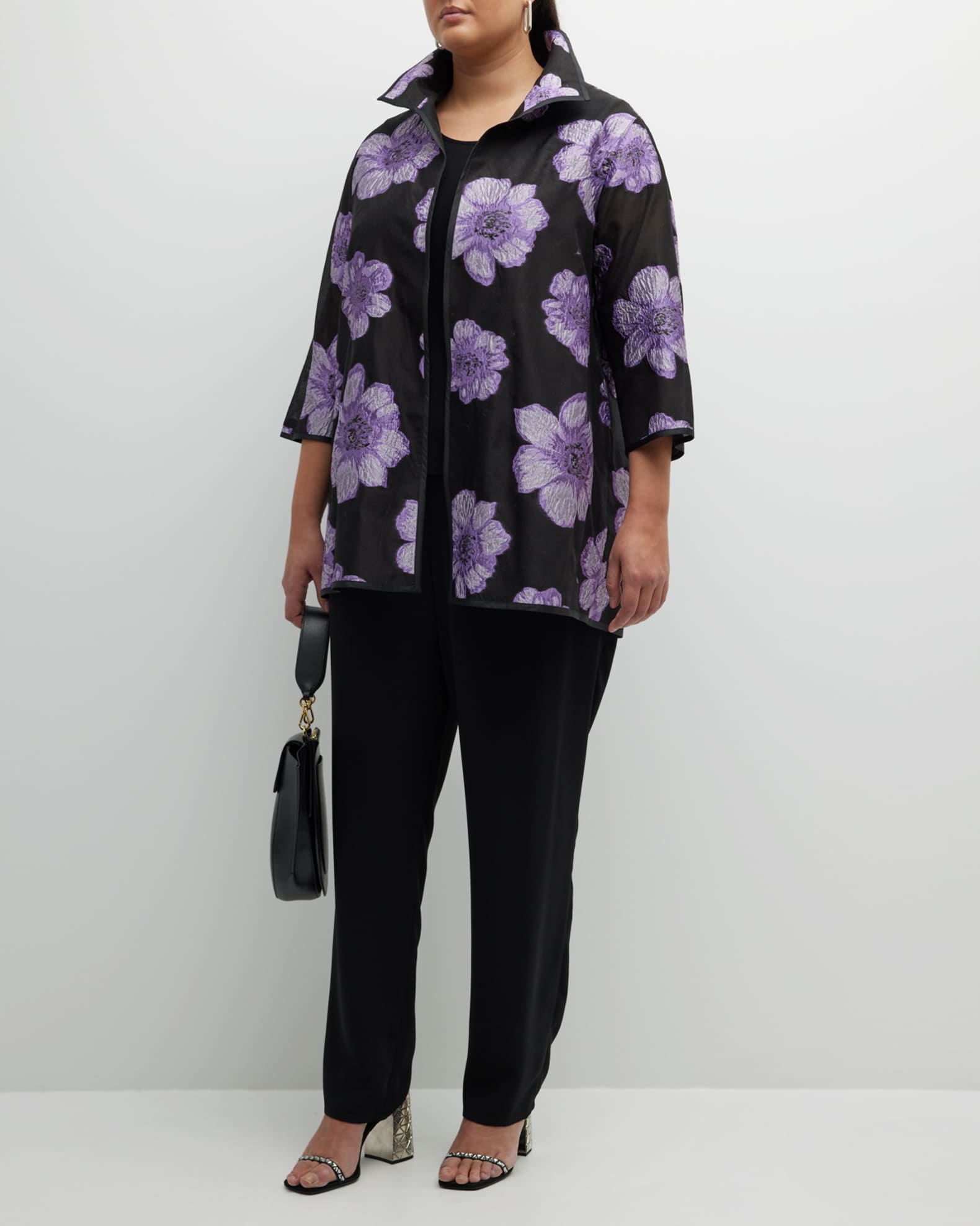 Caroline Rose Plus Plus Size Radiant Blooms Floral Devore Topper ...