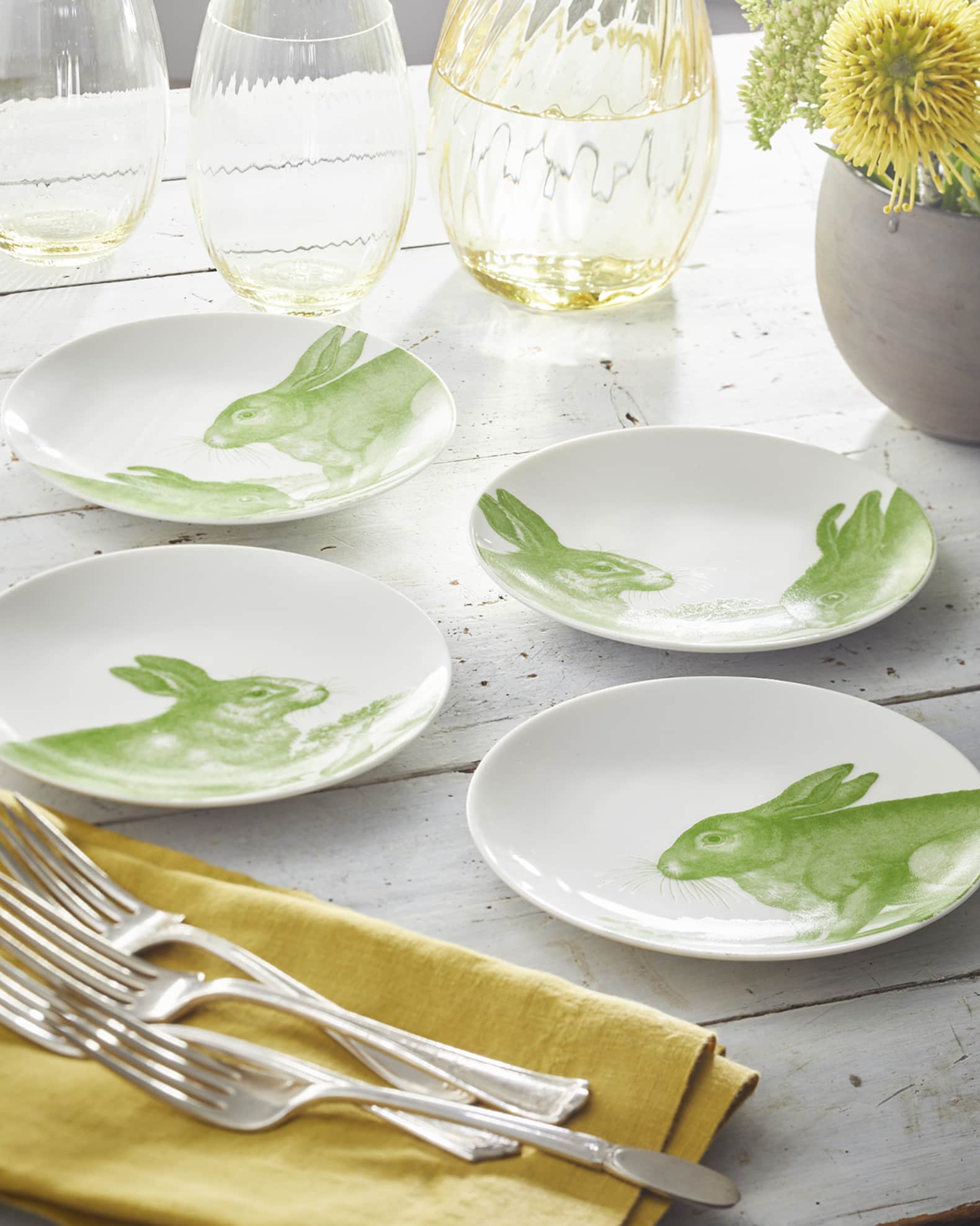 Caskata Bunnies Canape Plates, Set of 4 | Neiman Marcus