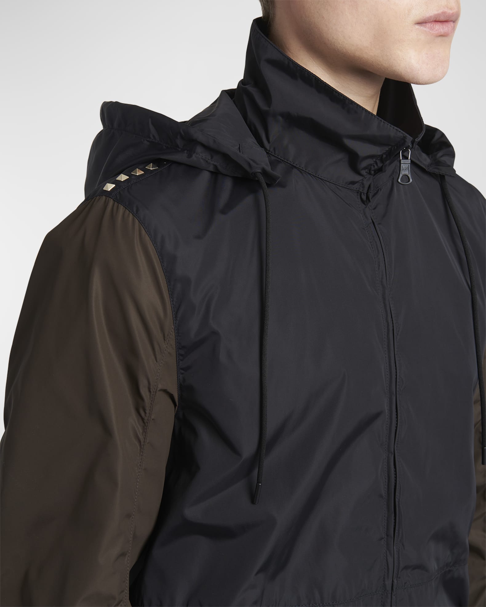 Valentino Garavani Men's Rockstud Colorblock Wind-Resistant Jacket ...