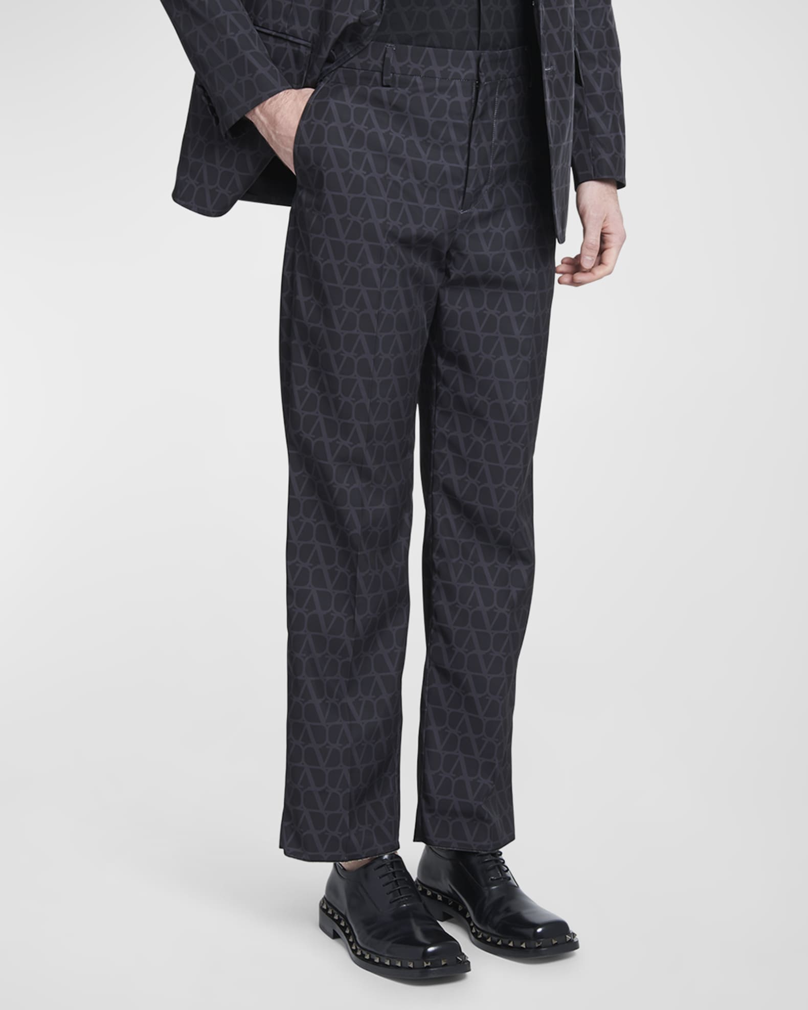 Valentino Garavani Men's VLogo Toile Pants | Neiman Marcus