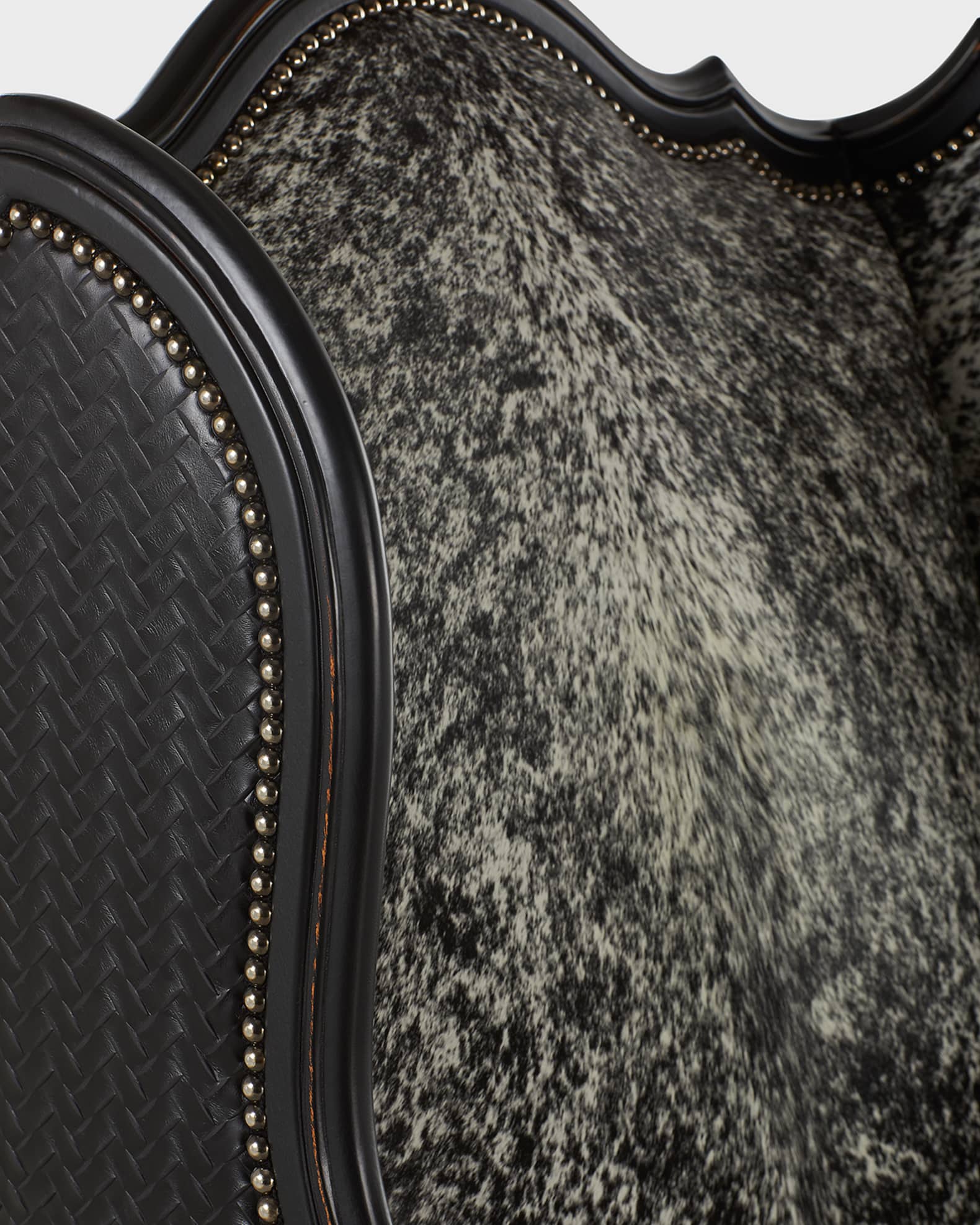 Massoud Lou Leather & Hide Wing Chair | Neiman Marcus