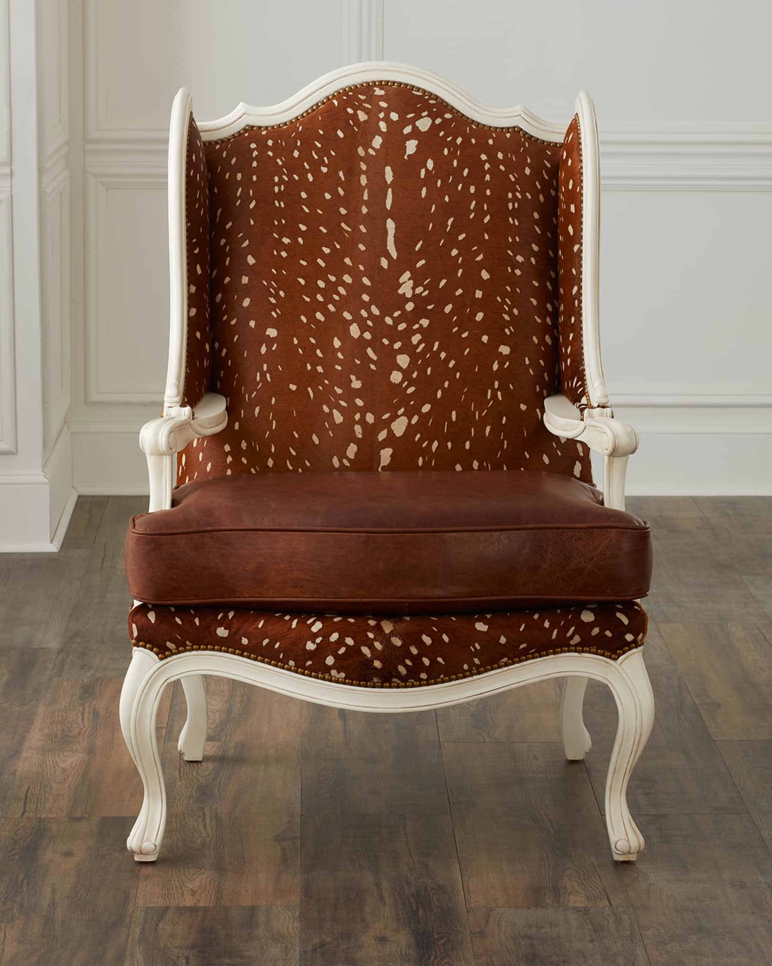 Massoud Nyx Hair On Hide Wing Chair | Neiman Marcus