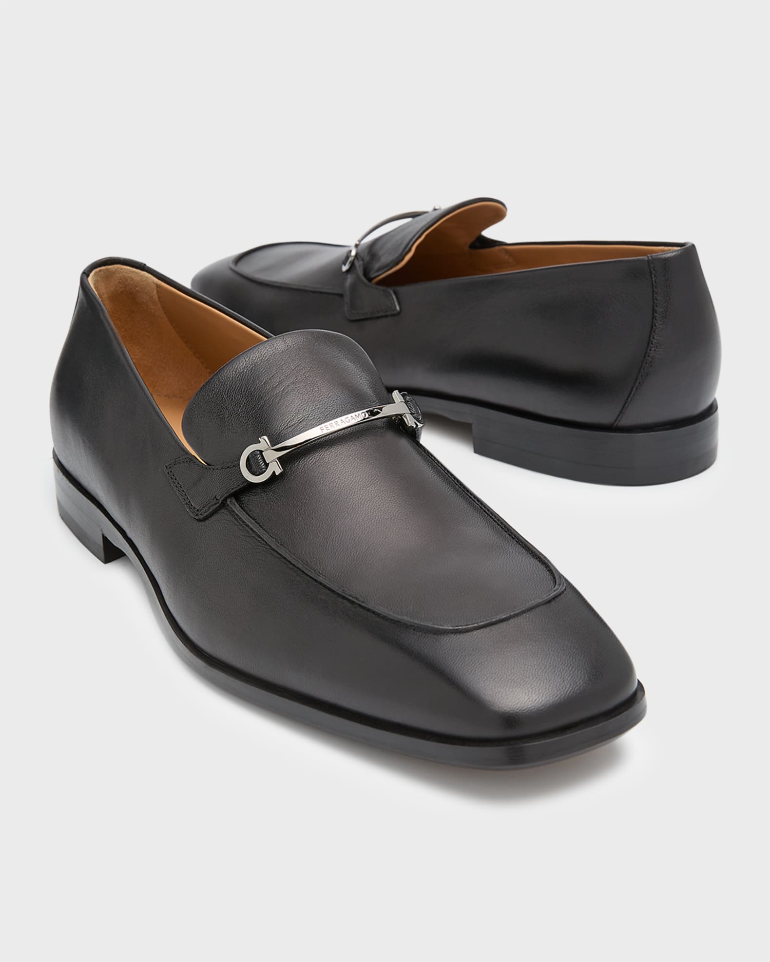 Ferragamo Men's Fedro Gancini Leather Loafers | Neiman Marcus