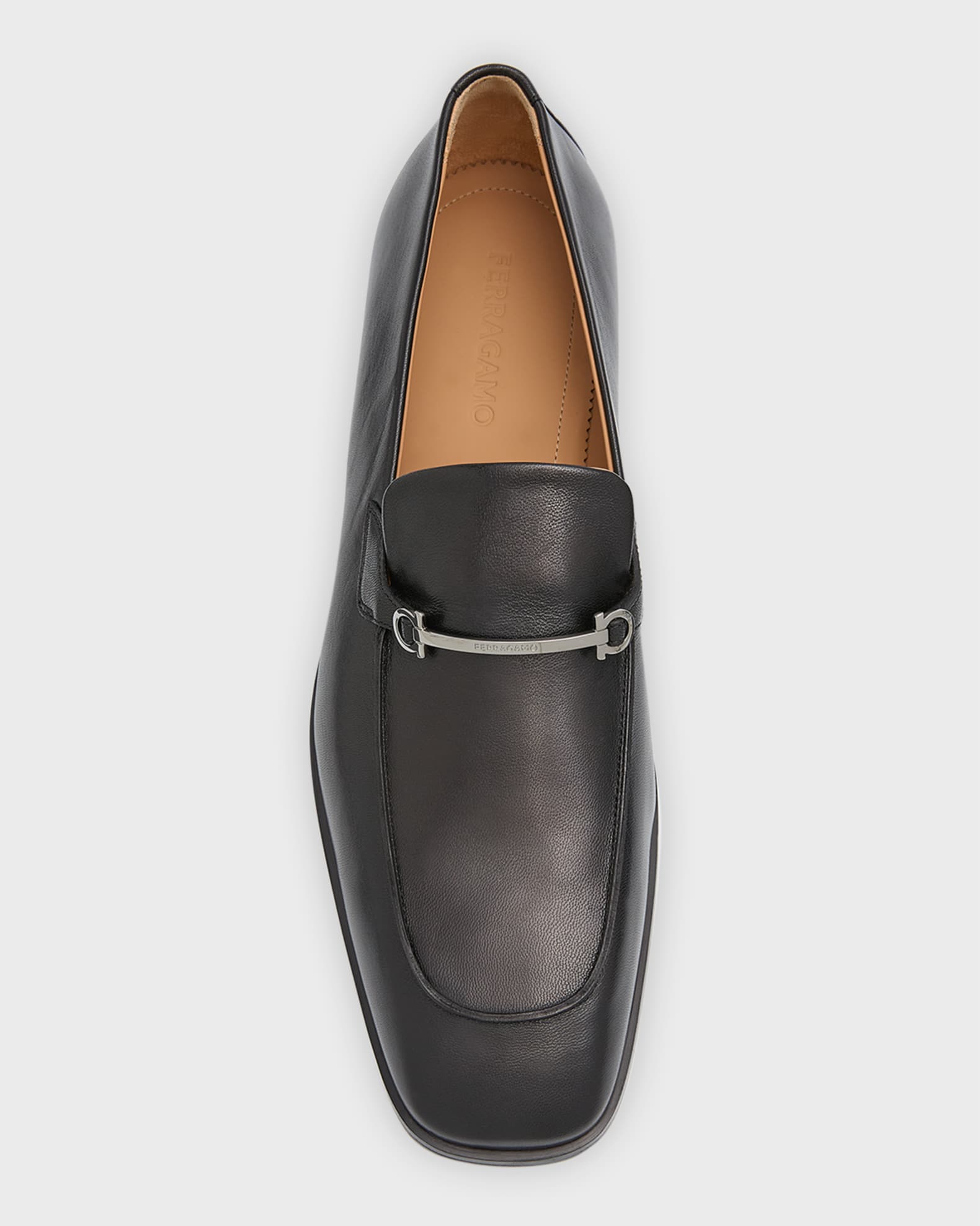 Ferragamo Men's Fedro Gancini Leather Loafers | Neiman Marcus