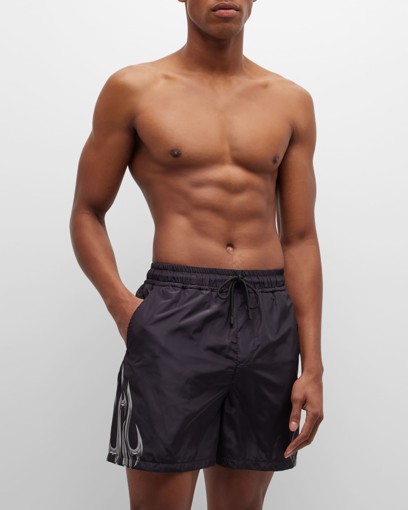 Stampd Men's Chrome Flame Swim Trunks | Neiman Marcus