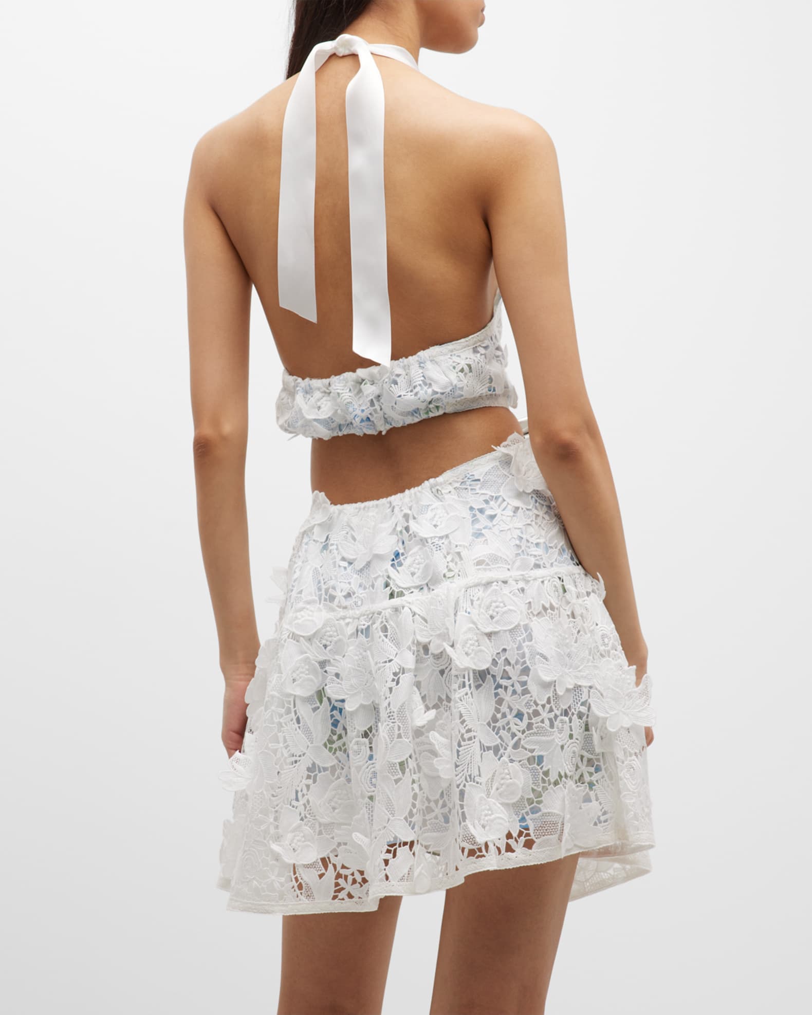 LoveShackFancy Bohima Floral Halter Mini Dress | Neiman Marcus