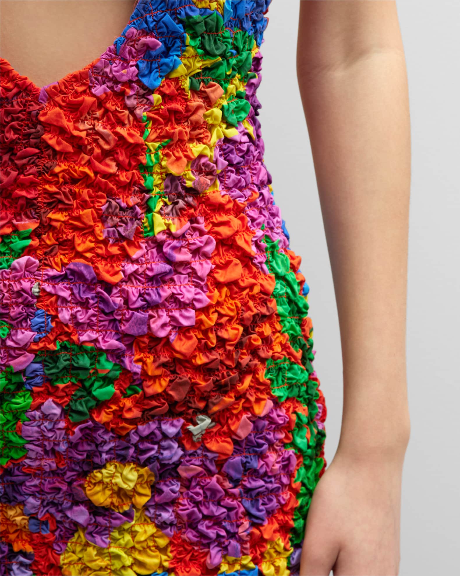 Mara Hoffman Kimiko Floral Smocked Popcorn Midi Dress | Neiman Marcus