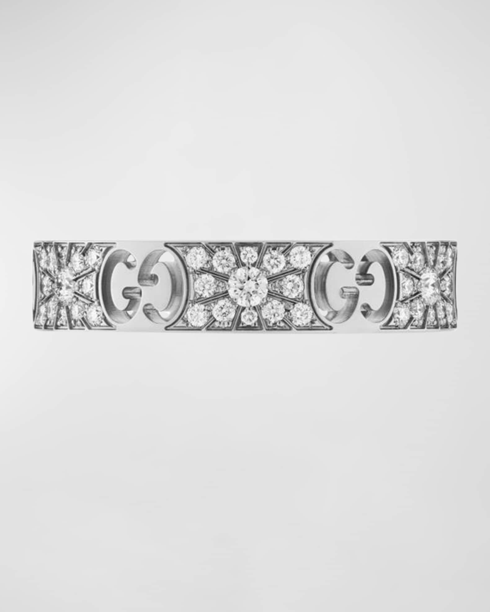 Gucci 18k White Gold Icon Stardust Diamond Ring | Neiman Marcus