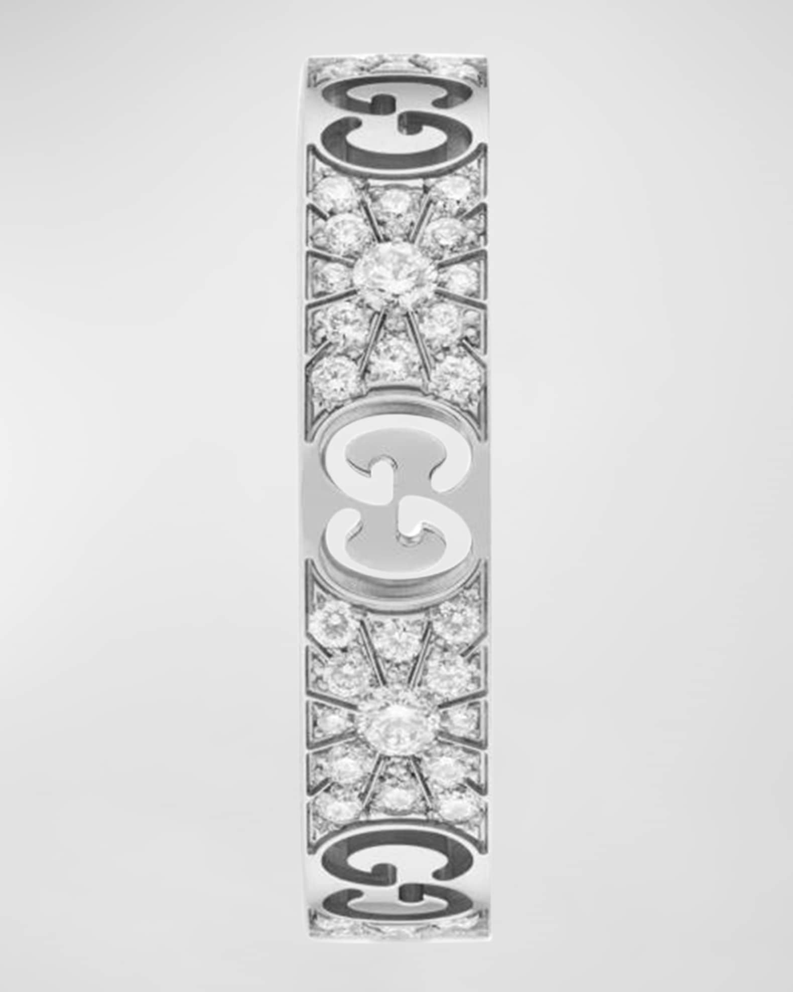 Gucci 18k White Gold Icon Stardust Diamond Ring | Neiman Marcus