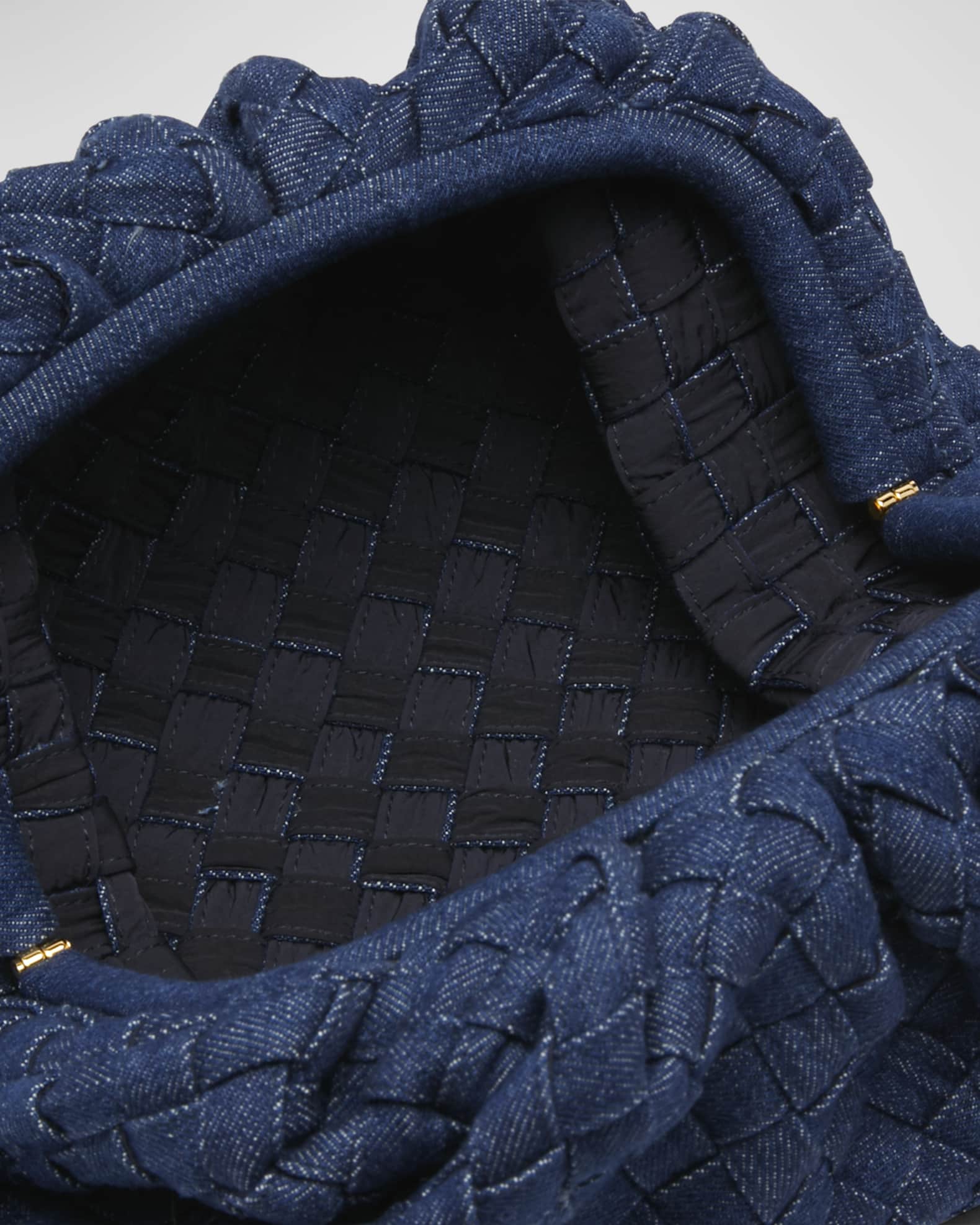 Bottega Veneta Medium Intrecciato Denim Pouch | Neiman Marcus