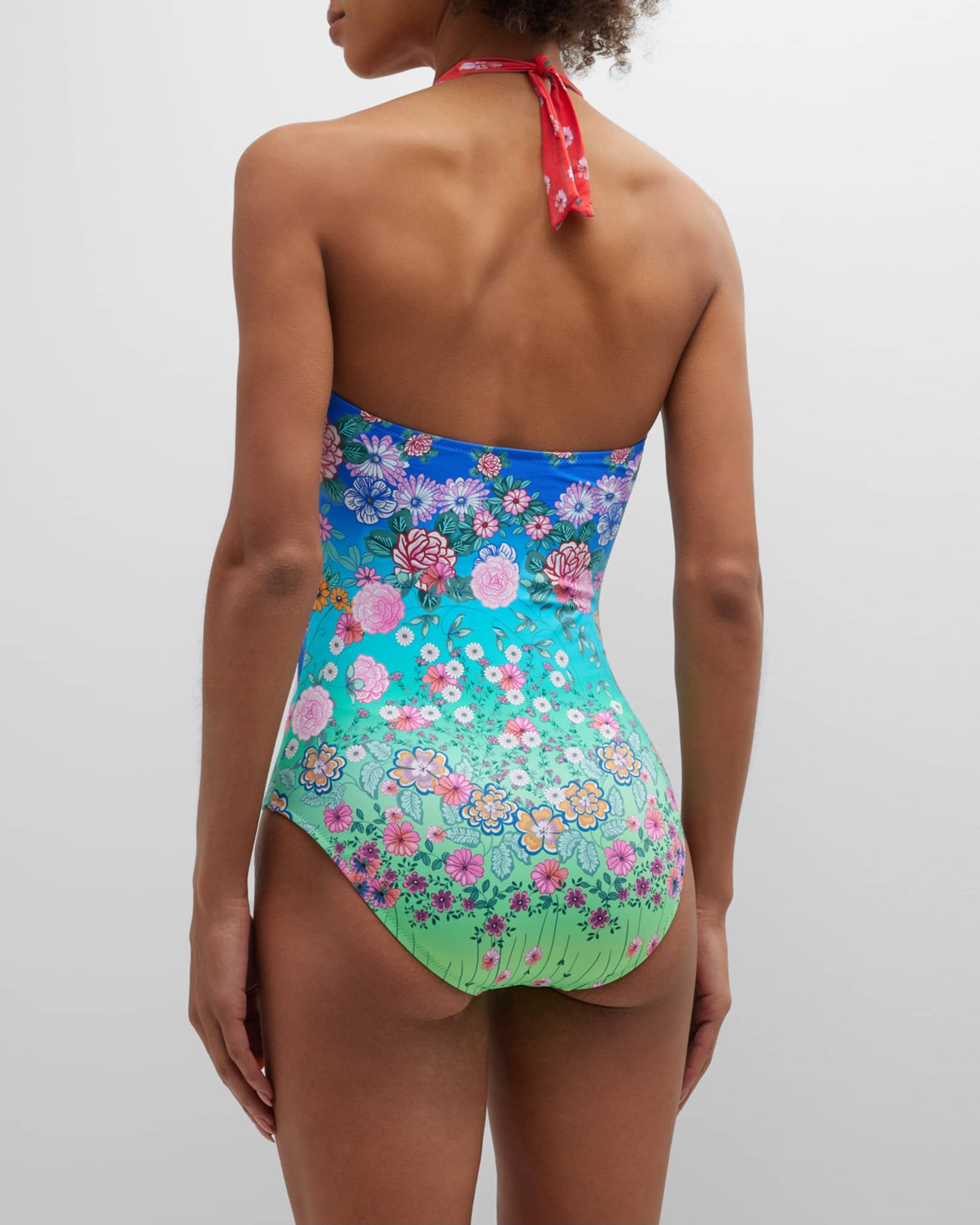 Johnny Was Twist Front Keyhole One Piece Swimsuit Neiman Marcus