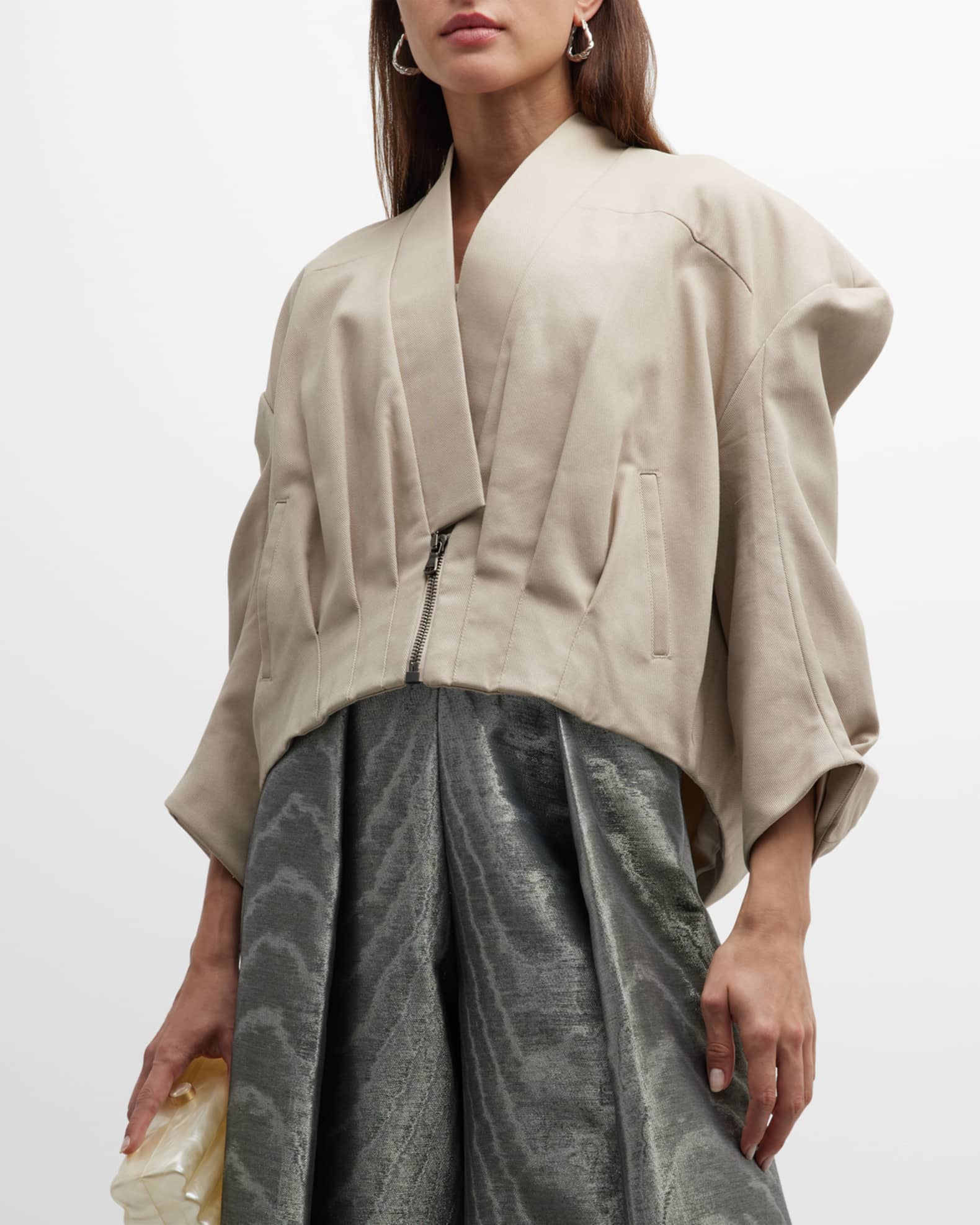 Bach Mai Sculpted Back Bomber Jacket | Neiman Marcus