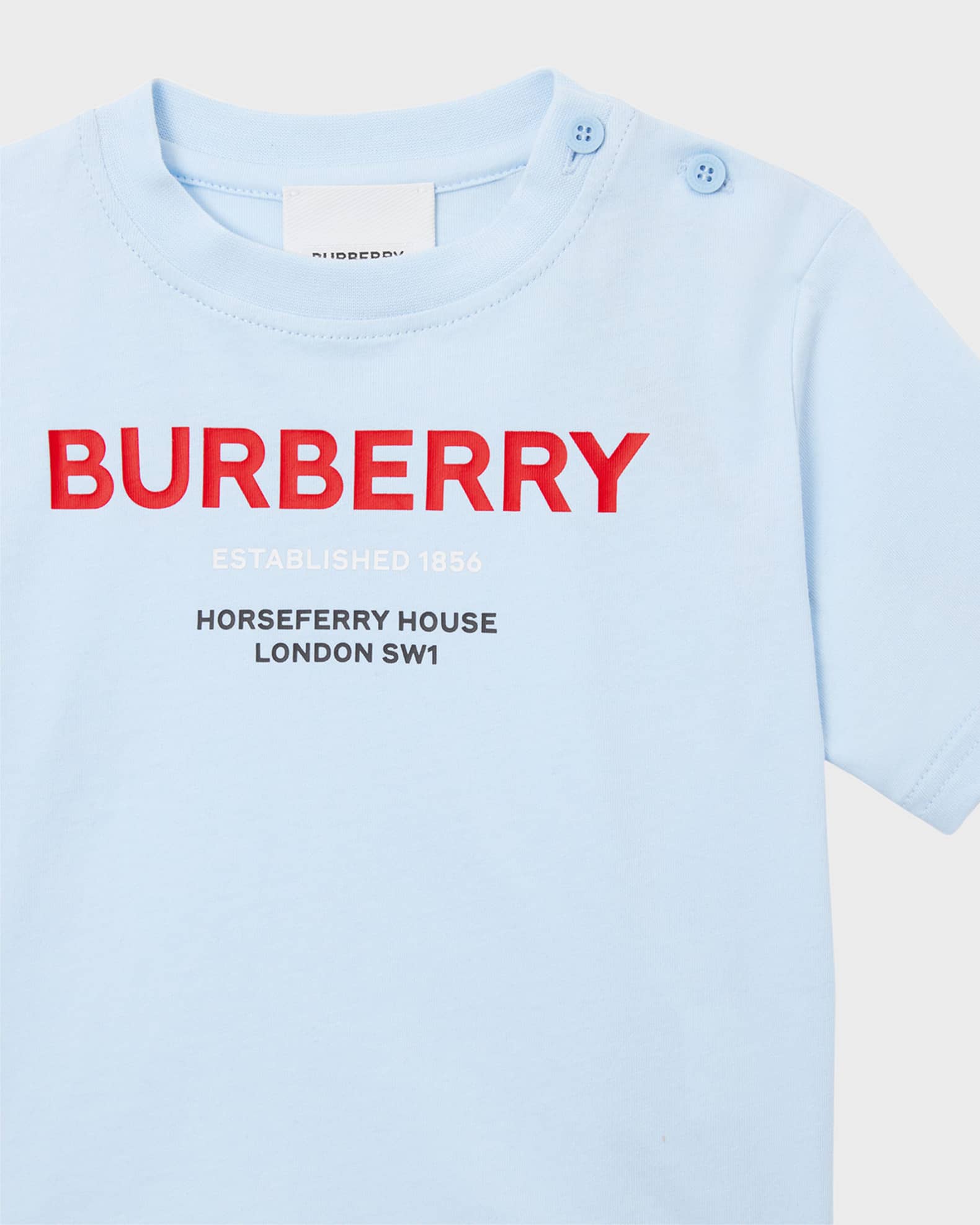 Burberry Kid's Cedar Tri-Tone Logo-Print T-Shirt, Size 6M-2 | Neiman Marcus