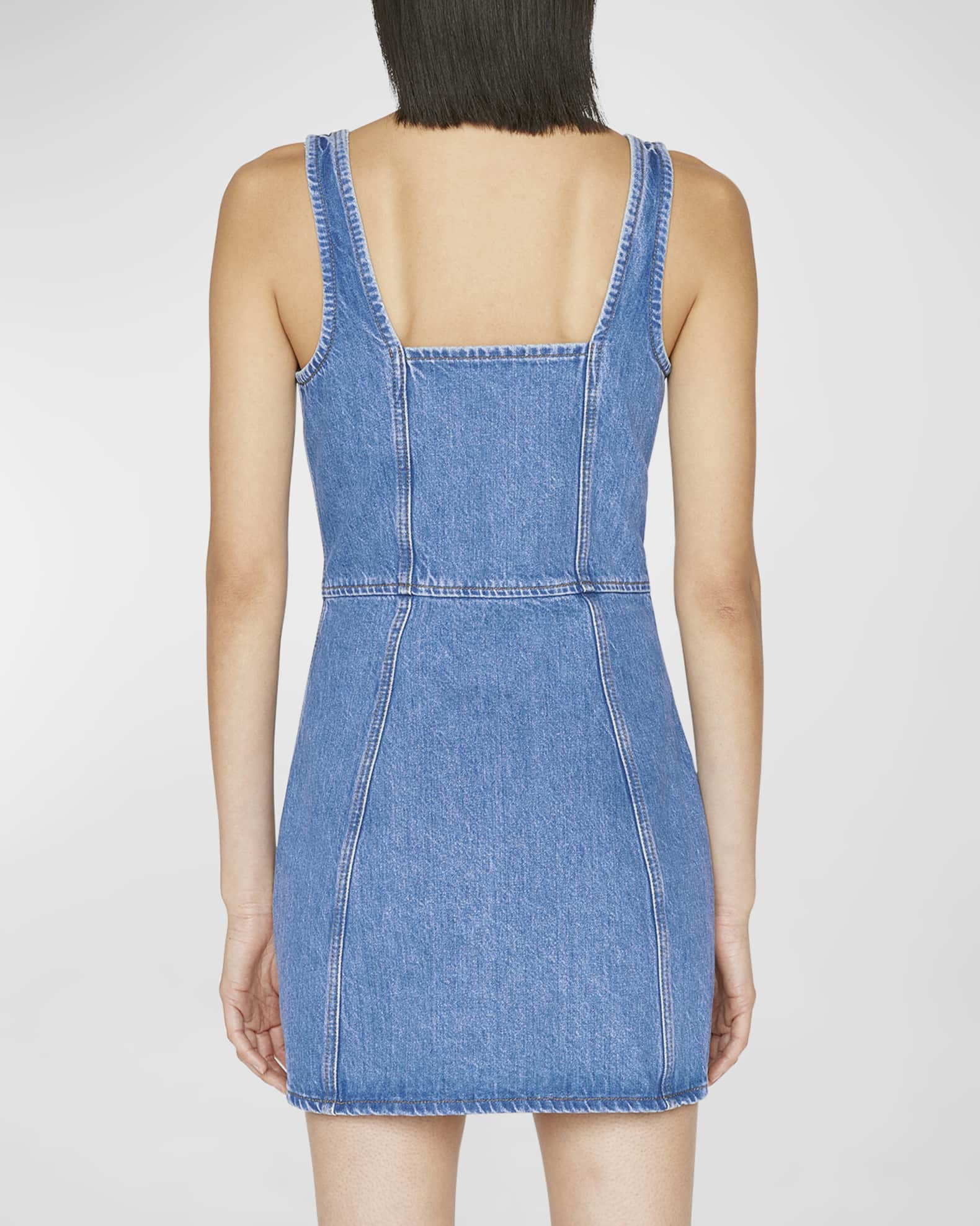 FRAME Denim Zip-Front Mini Dress | Neiman Marcus