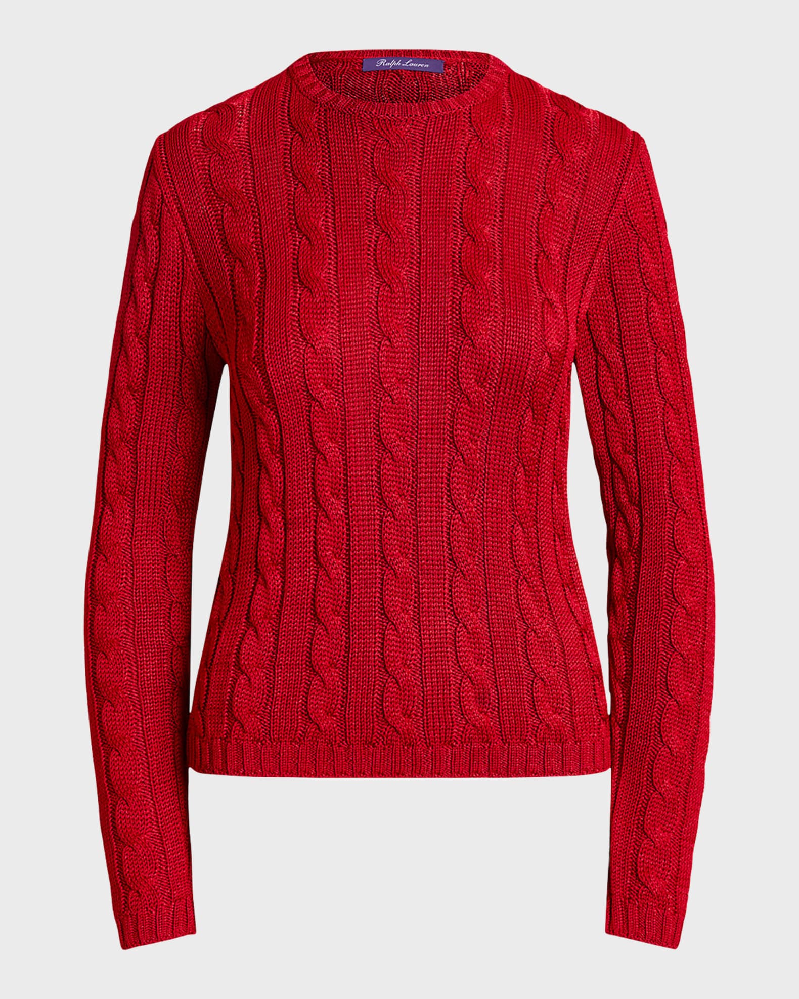 Ralph Lauren Collection Cable-Knit Silk Sweater | Neiman Marcus