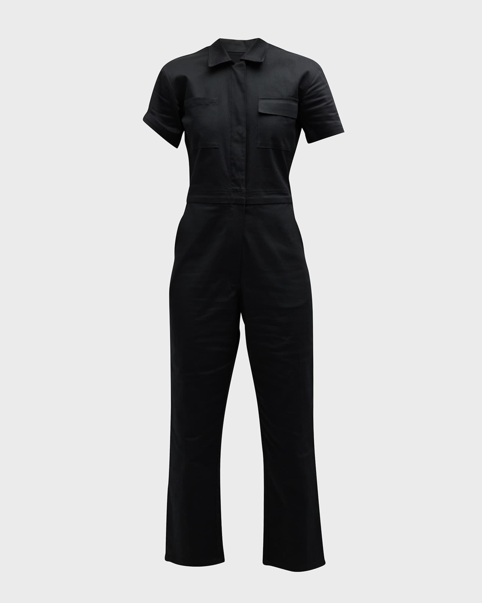 Rivet Utility Worker Stretch Short-Sleeve Jumpsuit | Neiman Marcus