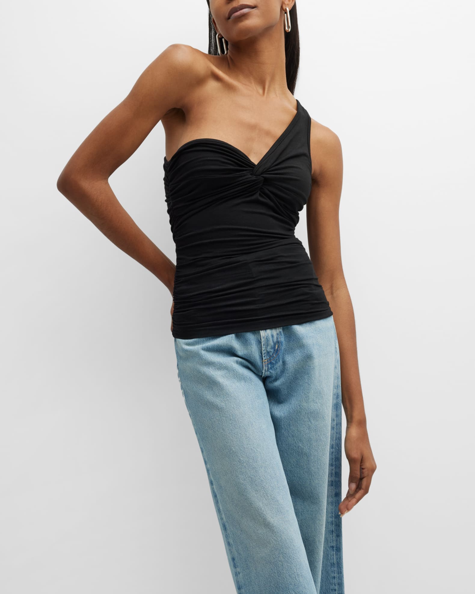 AGOLDE Domino One-Shoulder Tank Top | Neiman Marcus