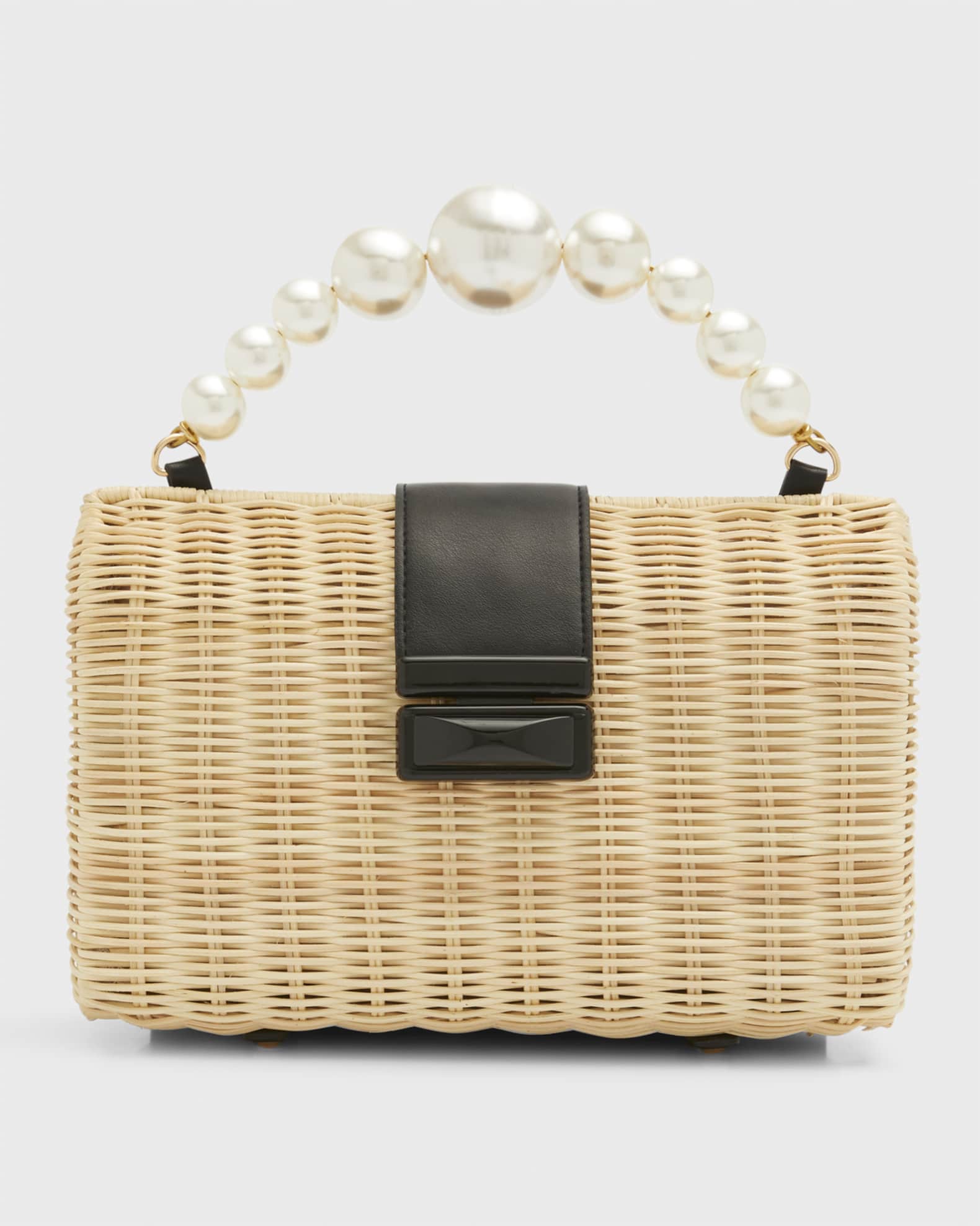 BTB Los Angeles Coco Beaded Rattan Top-Handle Bag | Neiman Marcus