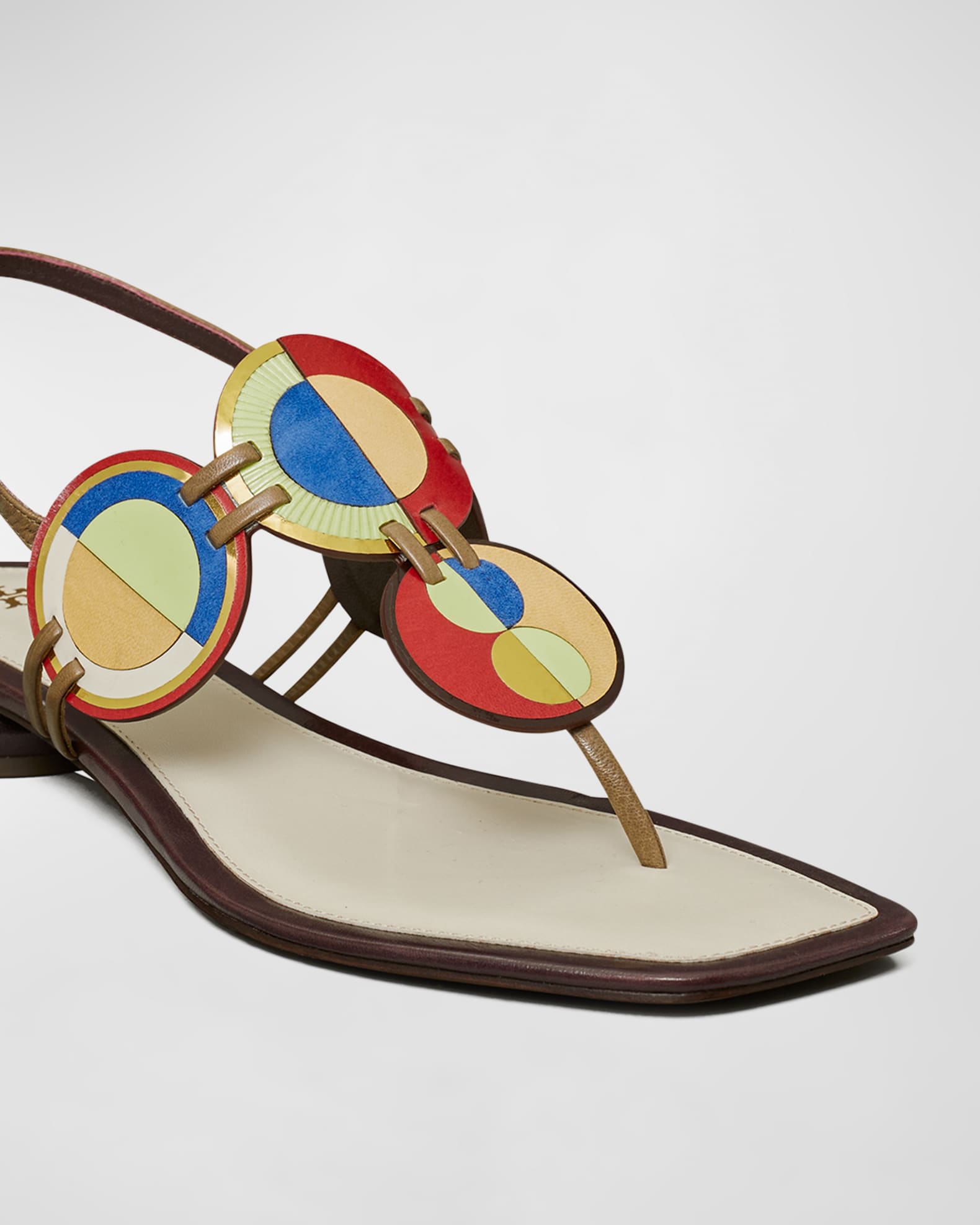 Tory Burch Marquetry Disk Slingback Sandals | Neiman Marcus